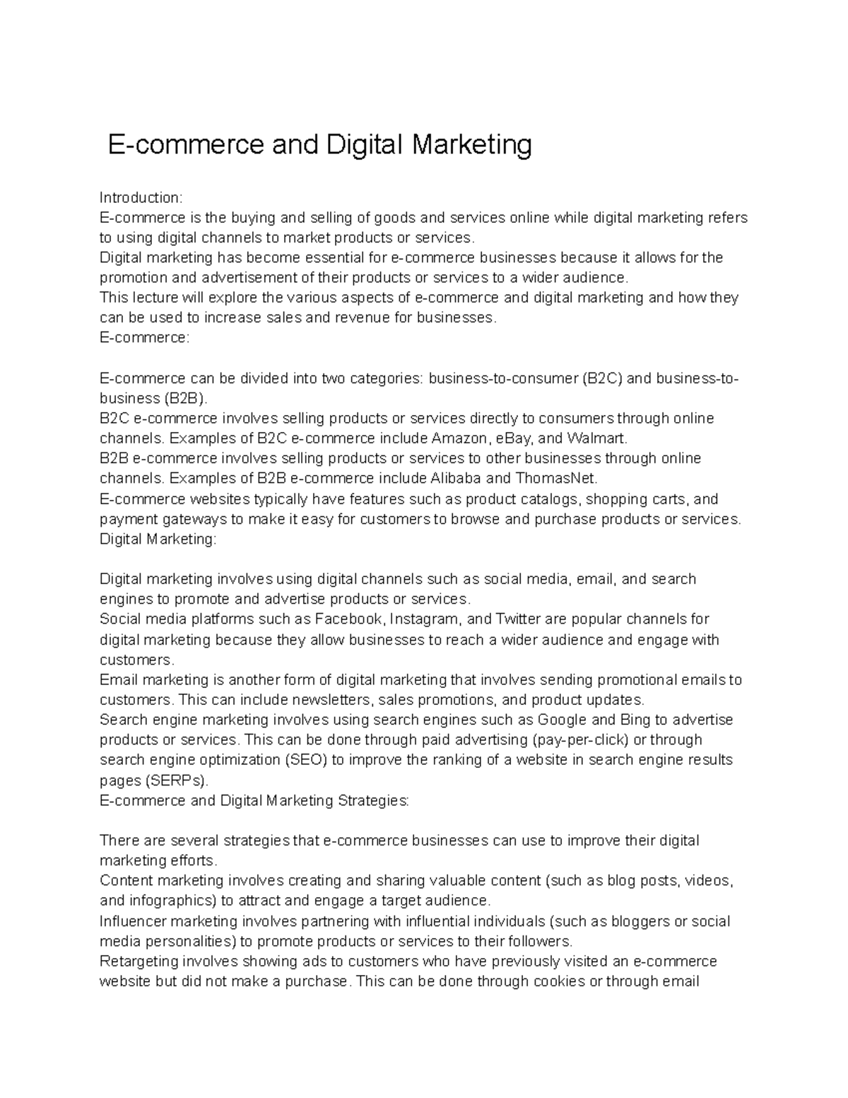 Introduction to Business (BMT-1010) Lecture 167 - E-commerce and ...