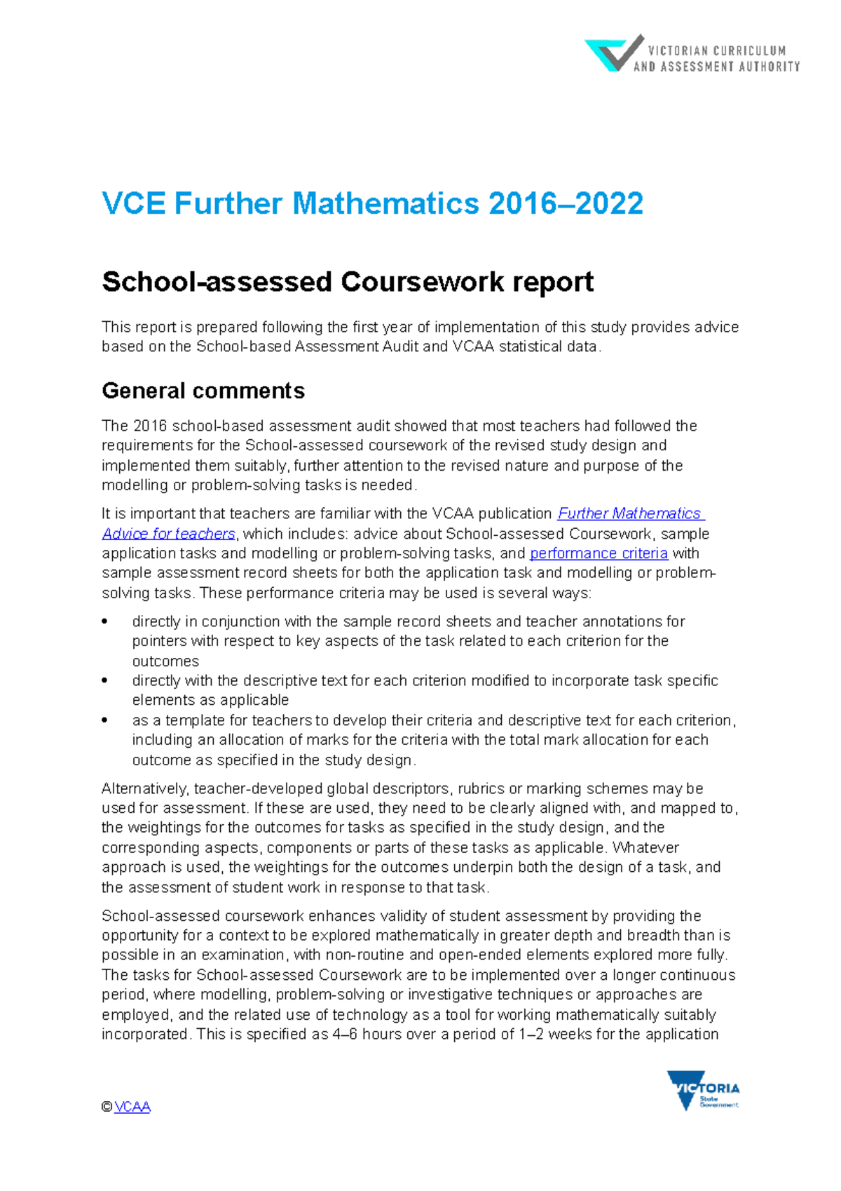 Further mathematics SAC report - VCE Further Mathematics 2016– School ...