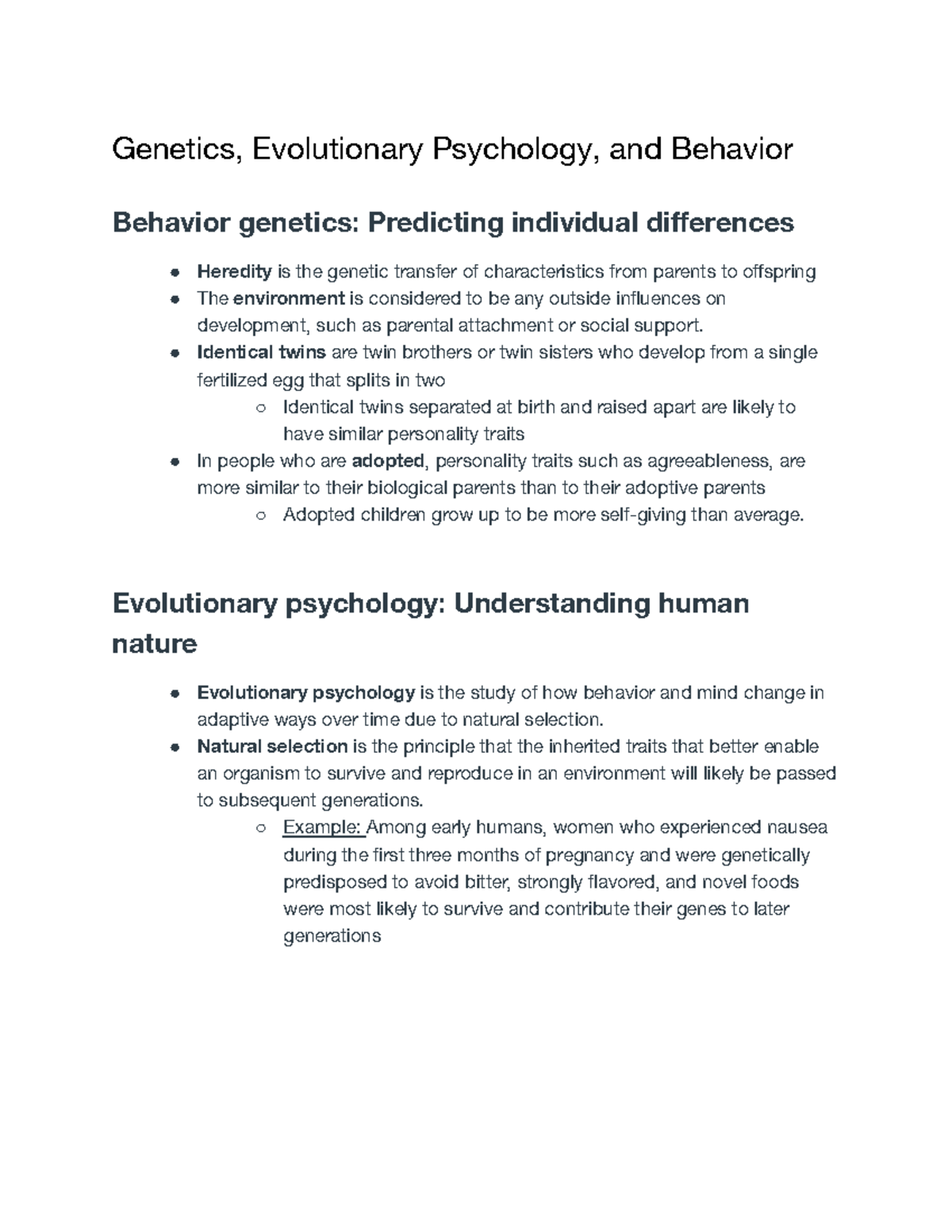 Genetics, Evolutionary Psychology, and Behavior - Identical twins are ...