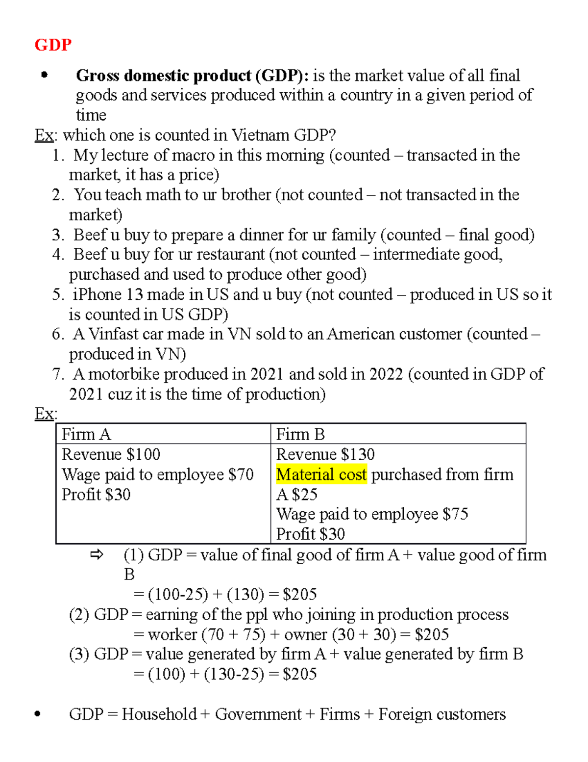 File Macro Year1-S2 - GDP Gross domestic product (GDP): is the market ...
