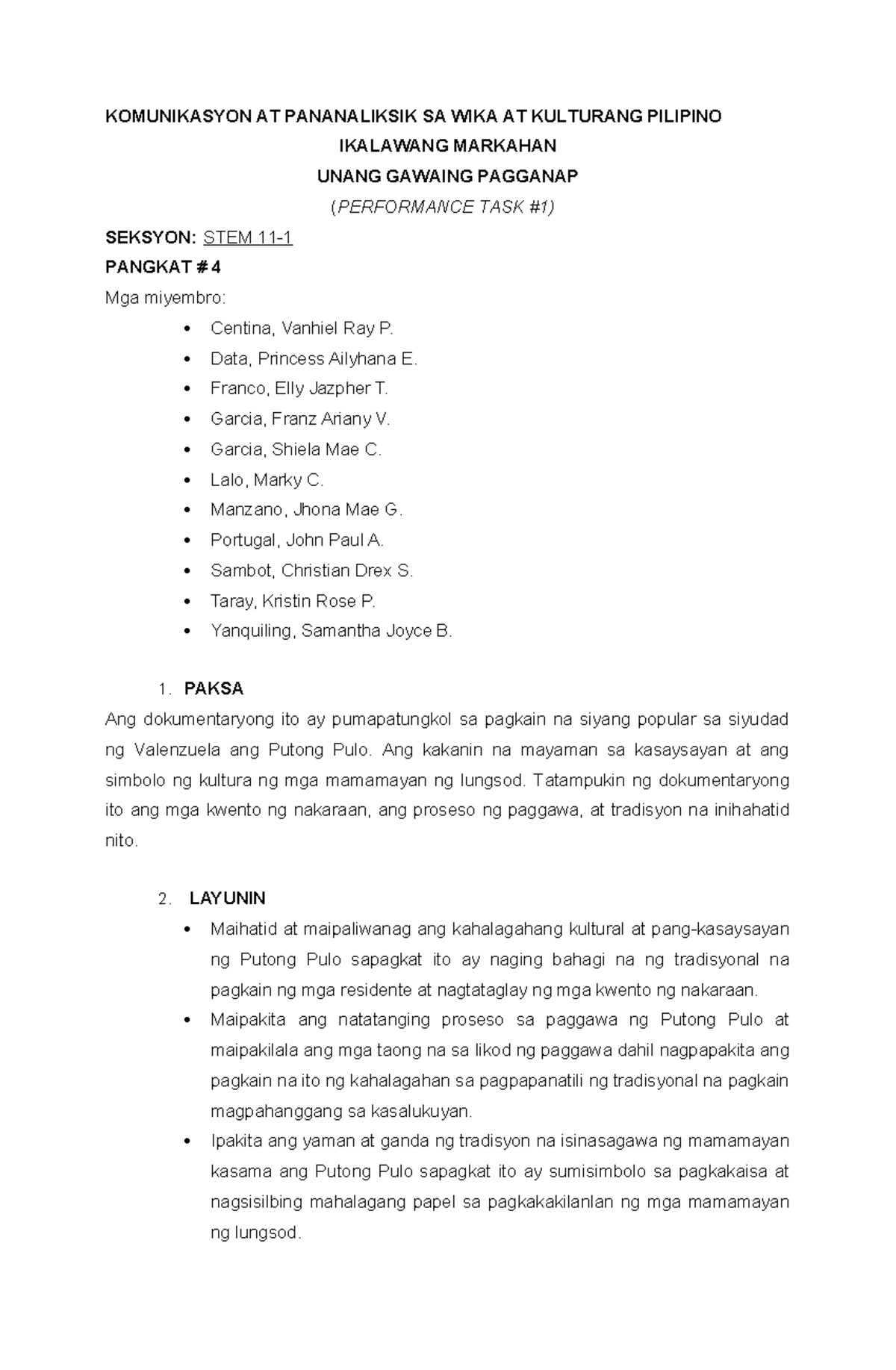 Pangkat 4 PT 1 Skrip NG Dokumentaryong Pantelebisyon - KOMUNIKASYON AT ...