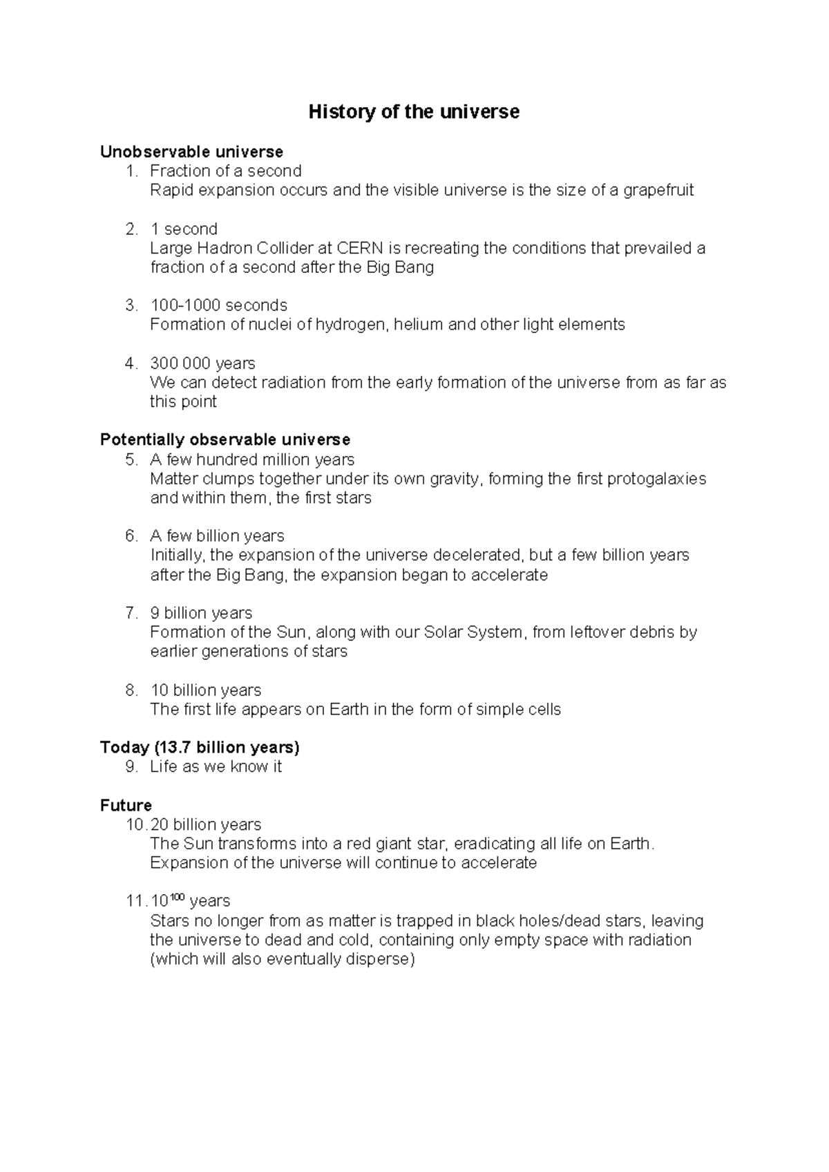From the solar system to the cosmos revision sheet - History of the ...
