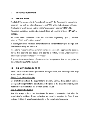 Replacement problems in operation research - IMBA III Operations ...