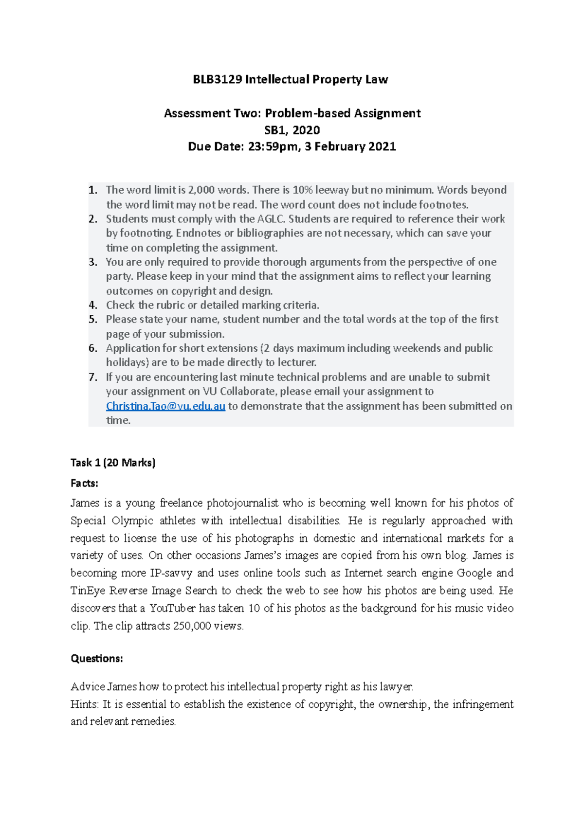 IP Assignment, Revision - BLB3129 Intellectual Property Law Assessment ...