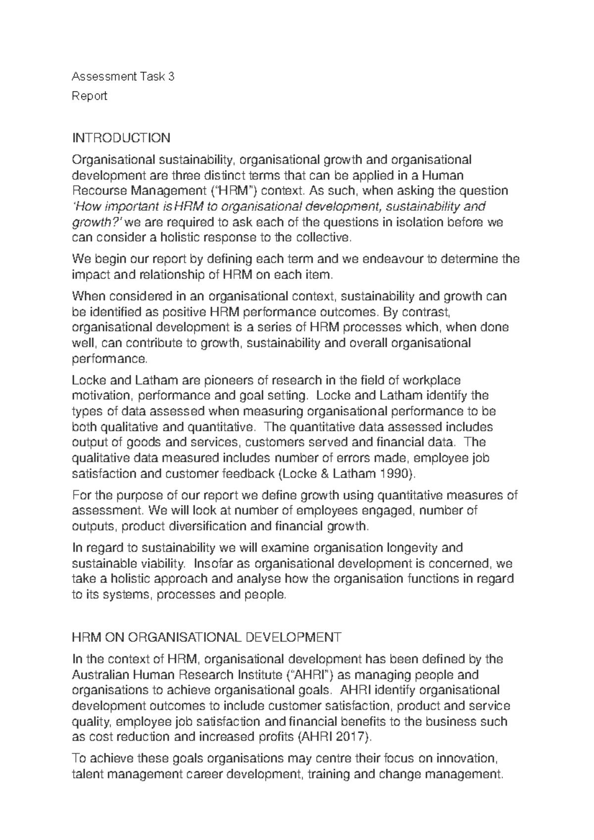 How important is HRM to organisational development, sustainability and ...