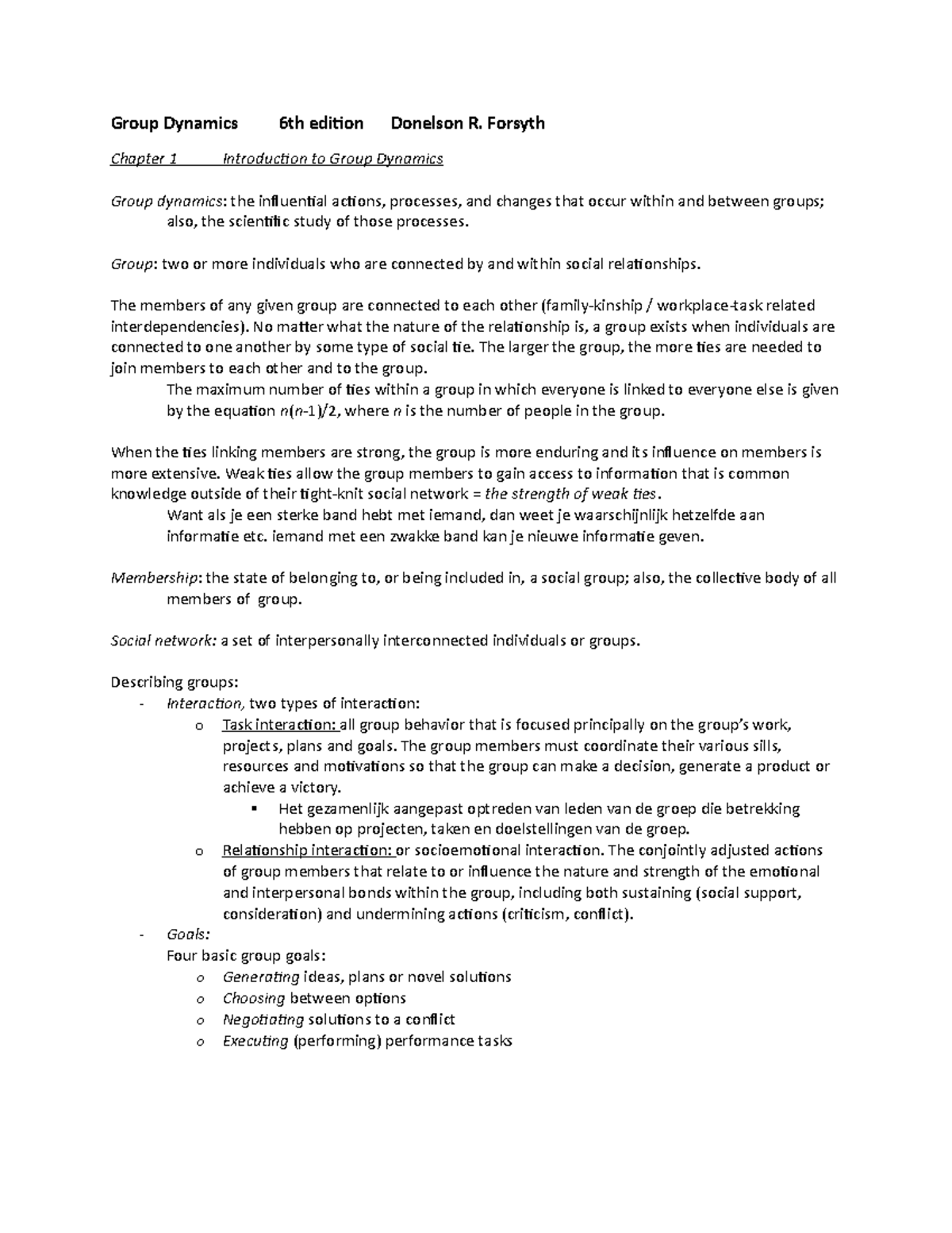 Group Dynamics 6th edition Donelson R - Group Dynamics Chapter 1 6th ...