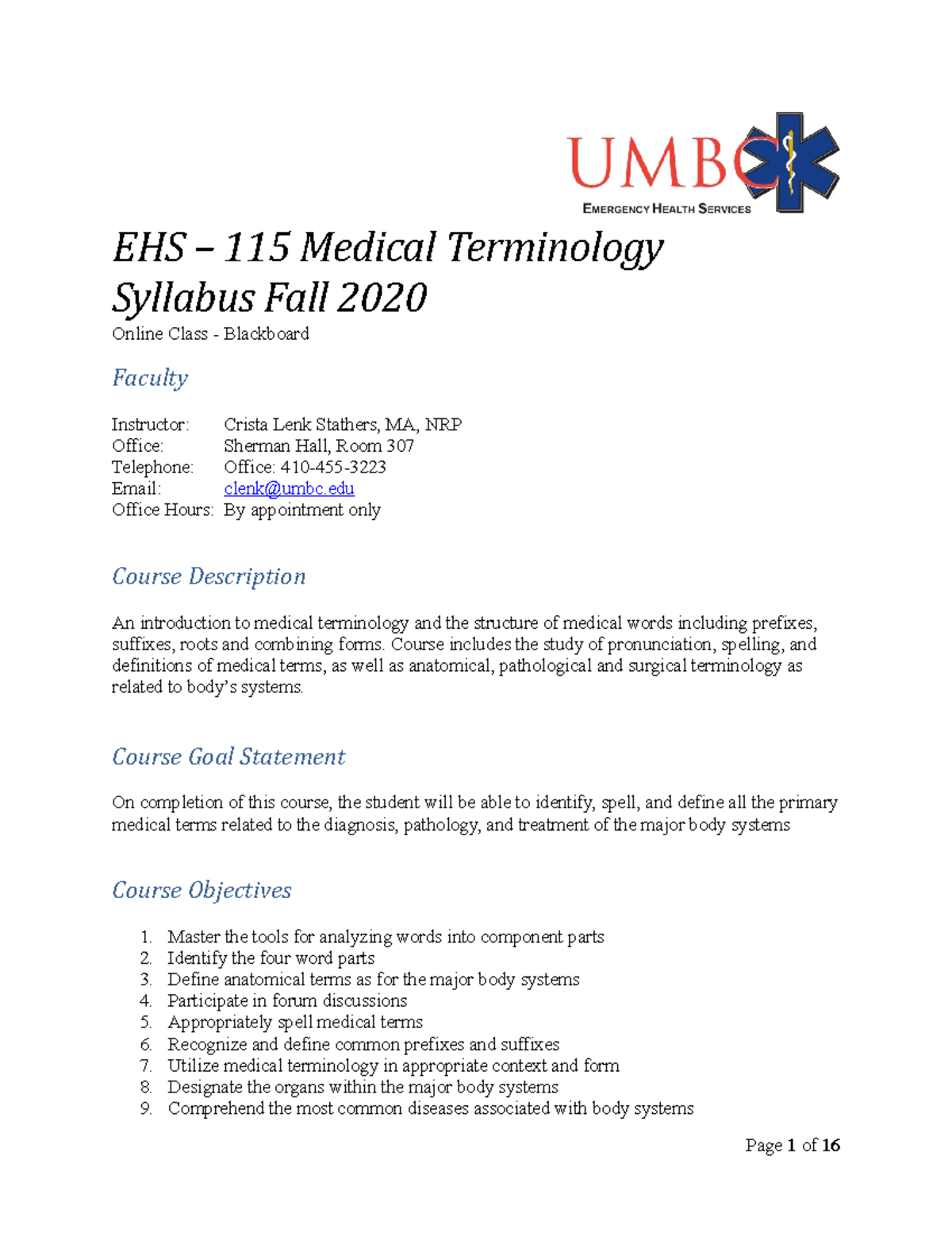 UTF-8''Medical%20Terminology%20Syllabus%20-%20Fall%202020%281%29 - EHS ...