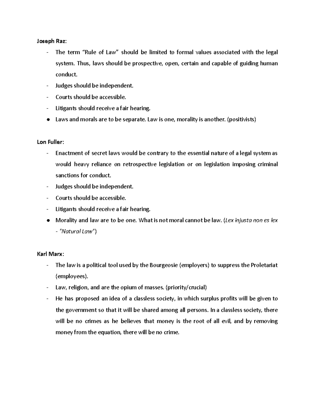 Rule of Law - rule of law lecture notes (mainly AV Dicey's postulates ...