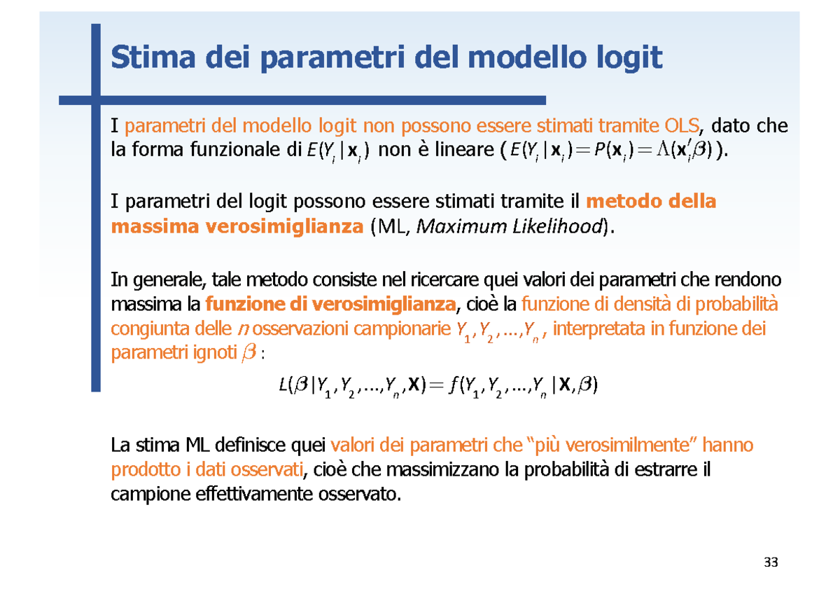 SA logit 2021 parte 2 - I parametri del modello logit non possono ...