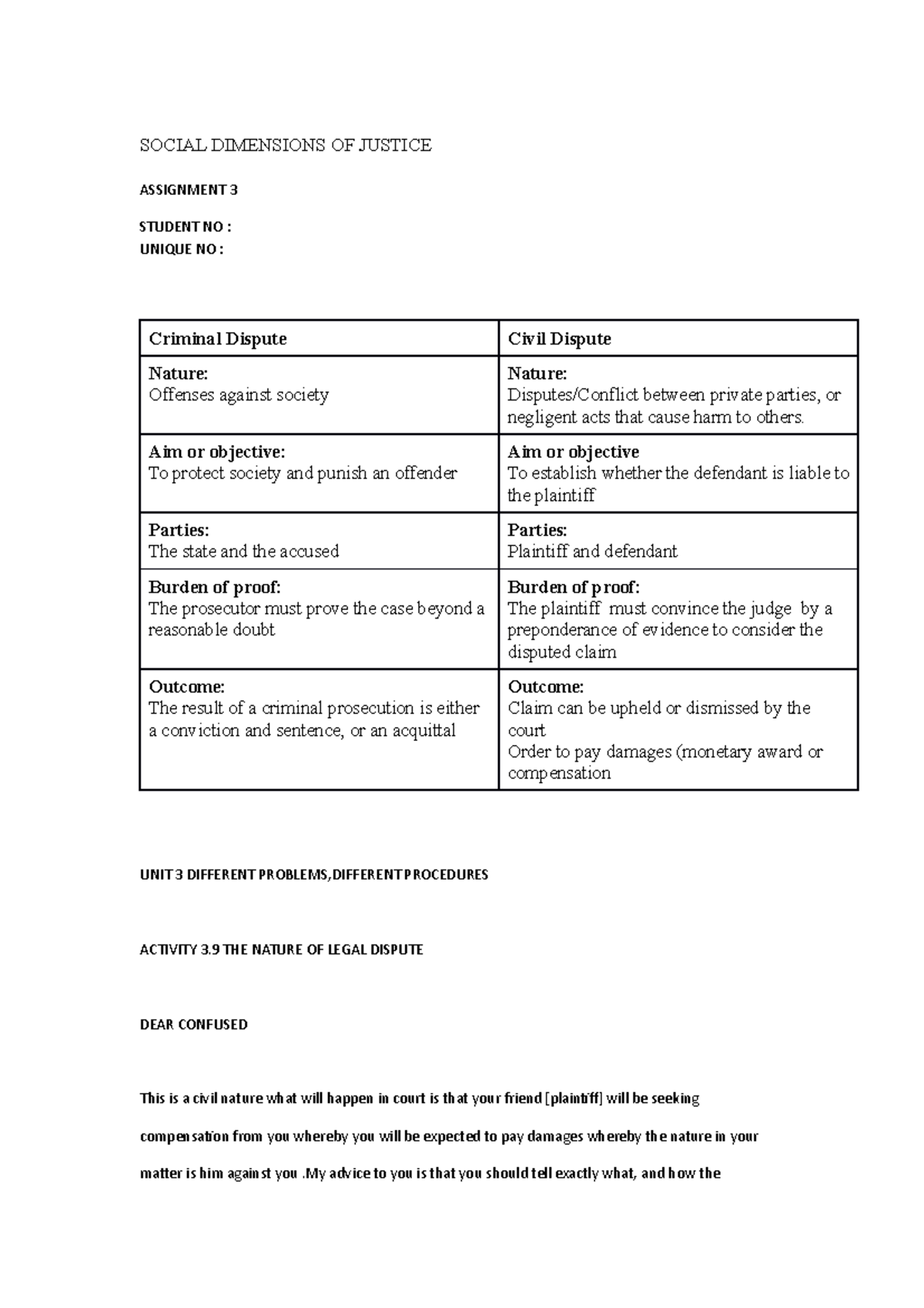 SJD documents guidelines - SOCIAL DIMENSIONS OF JUSTICE ASSIGNMENT 3 ...