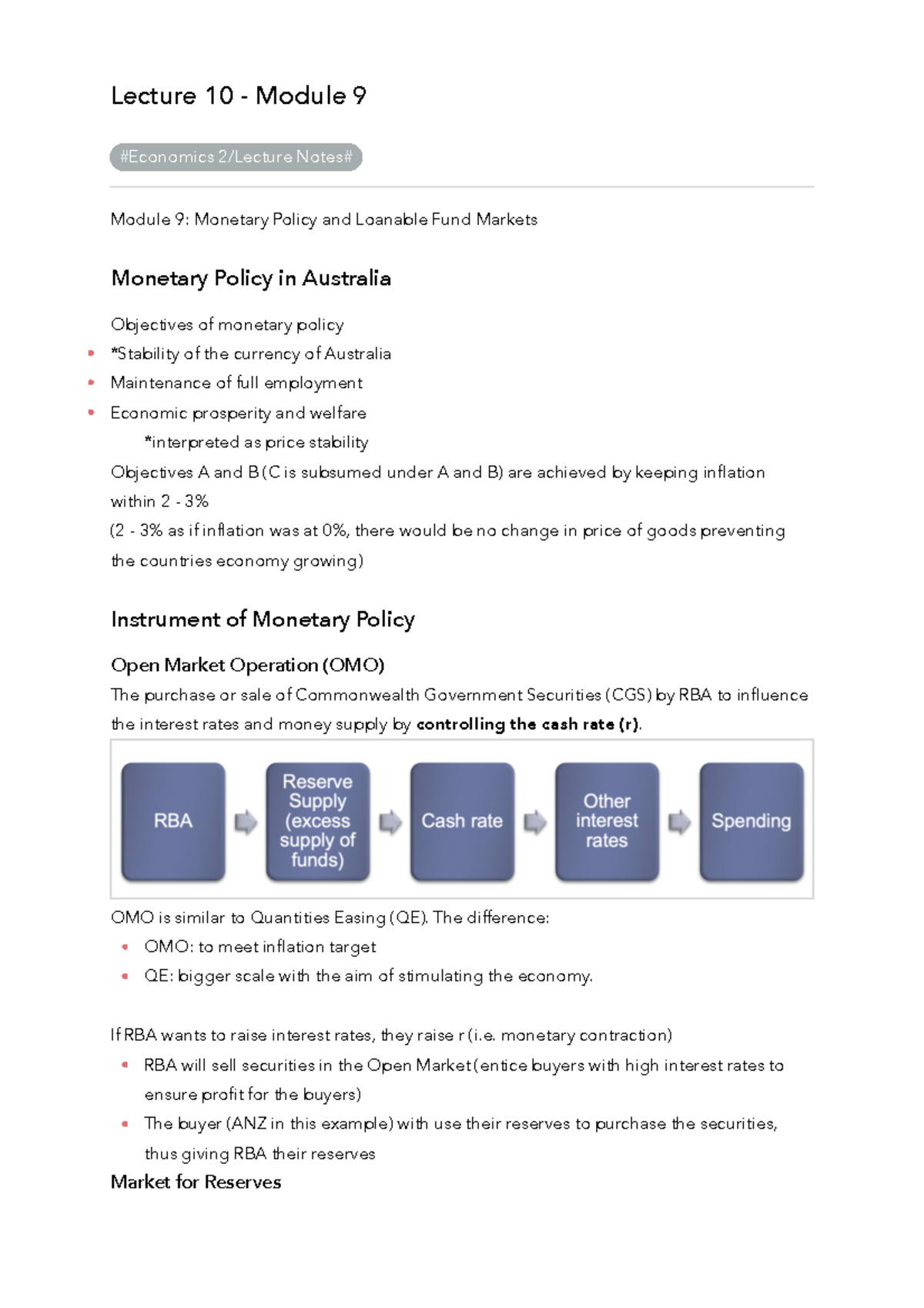 Lecture 10 - Module 9 Notes - EFB223 - QUT - Studocu