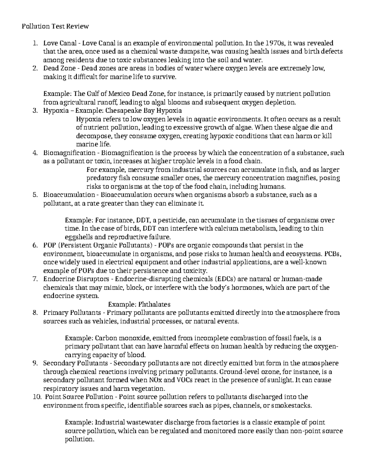 Water+and+Land+Pollution+Test+Review+2024+(1) - Pollution Test Review 1 ...