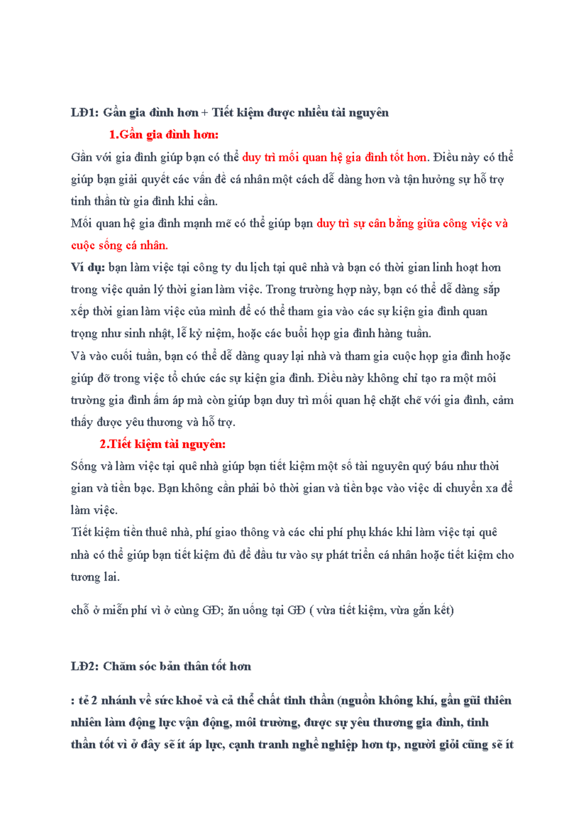 23C1BUS50309561 Nhóm 9 Nội dung - LĐ1: Gần gia đình hơn + Tiết kiệm ...