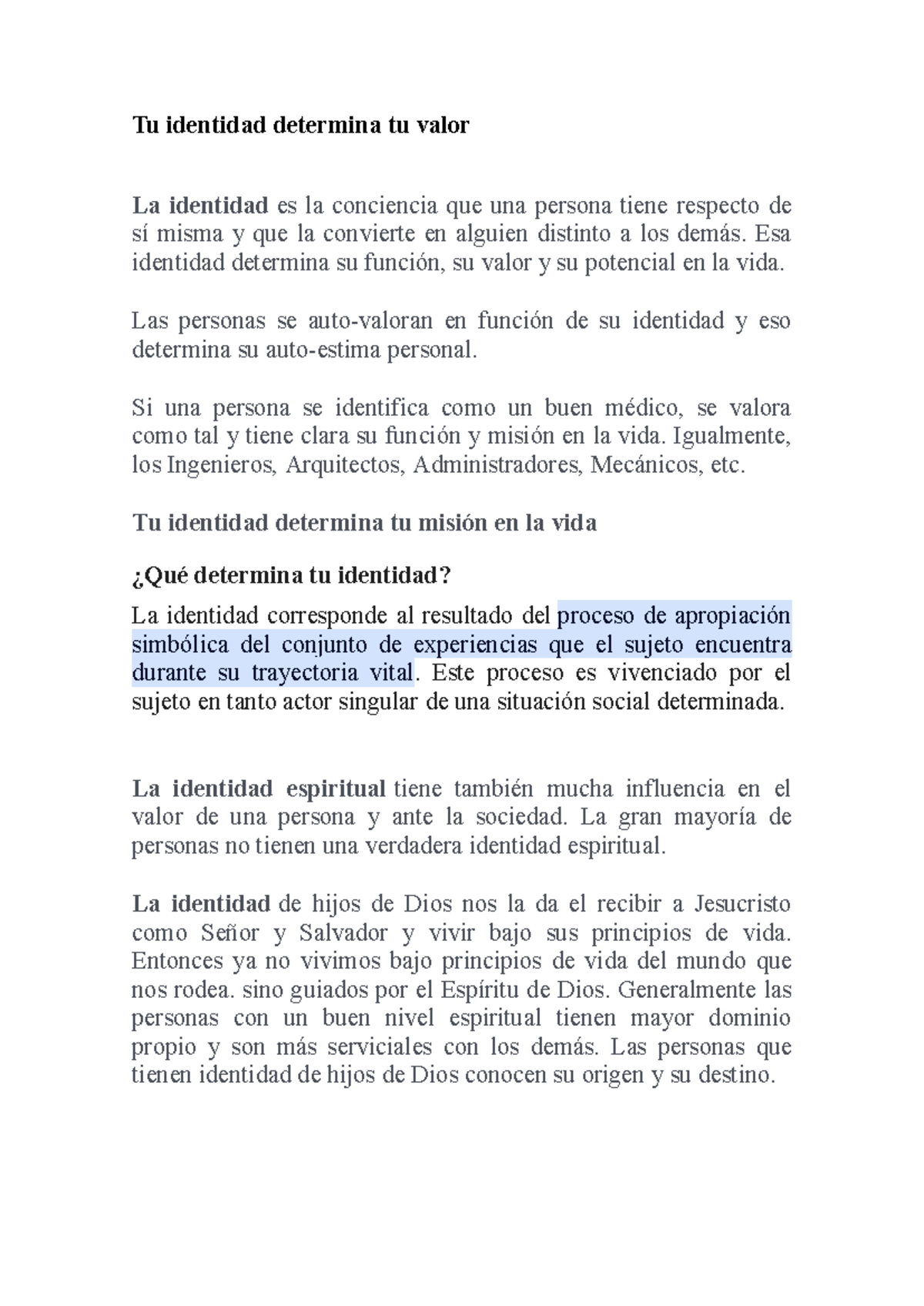 Tu identidad determina tu valor pilar - Tu identidad determina tu valor ...