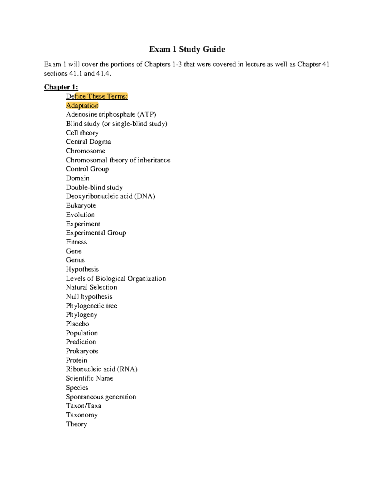 Exam 1 Study Guide F22 - Exam 1 Study Guide Exam 1 will cover the ...