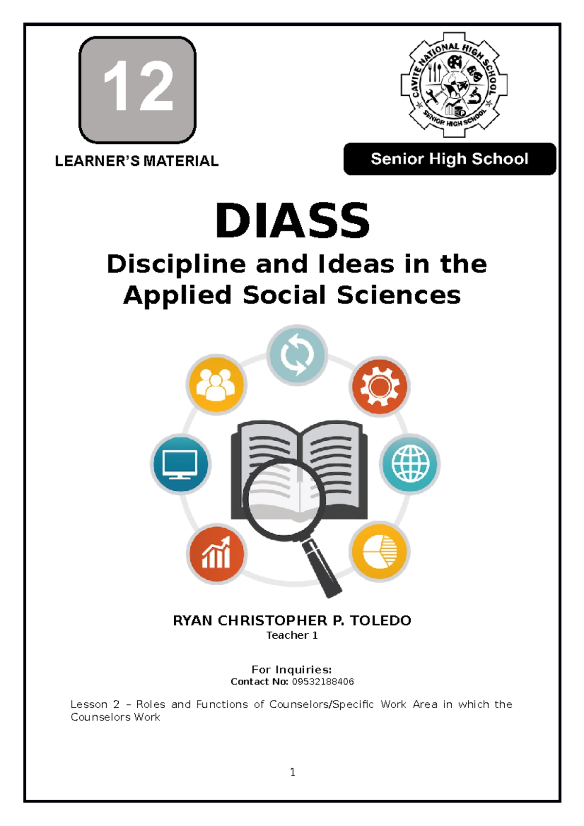 Diass- Lecture-ACT. Sheet - 2 - DIASS Discipline and Ideas in the ...