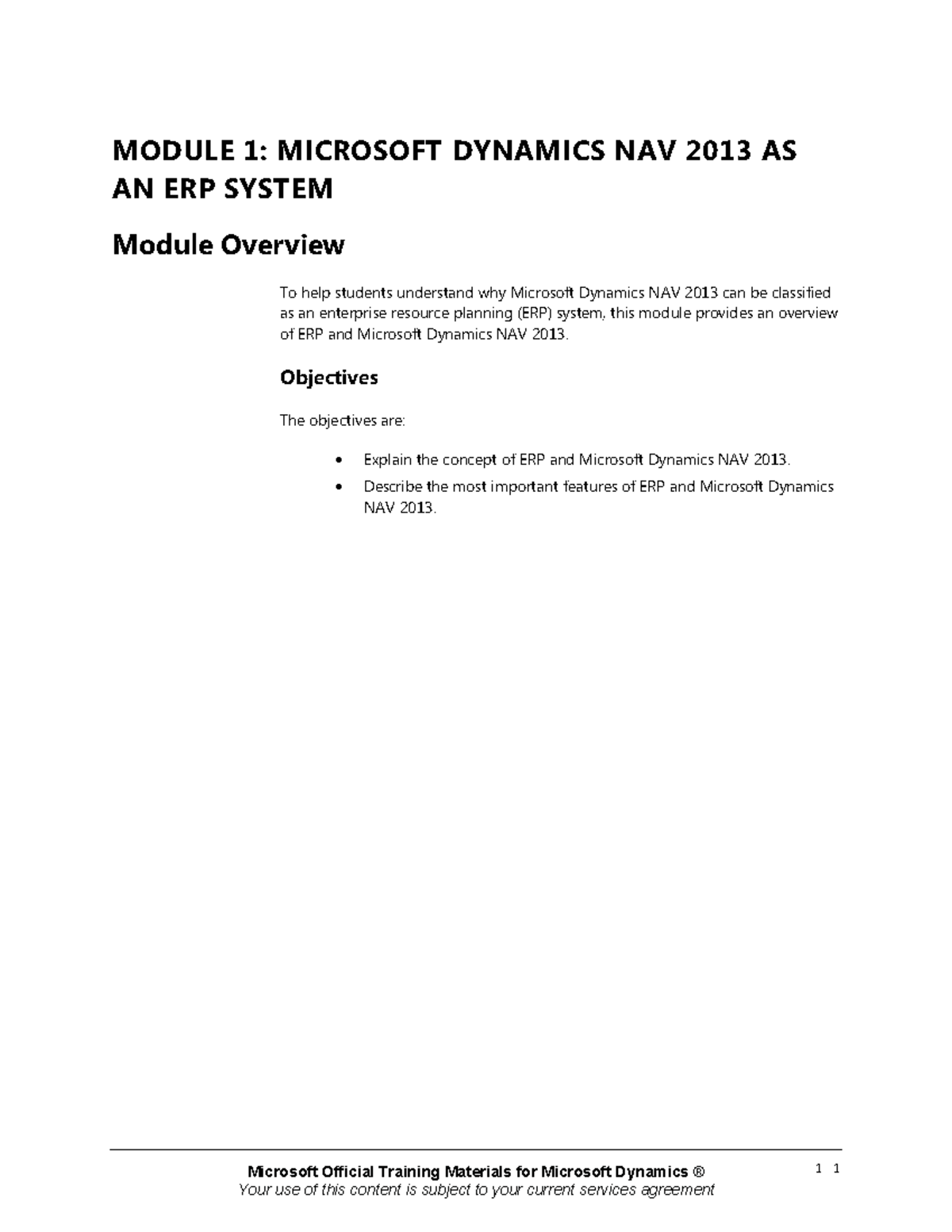 80439 NAV2013 ENUS Intro 01 - MODULE 1: MICROSOFT DYNAMICS NAV 2013 AS ...