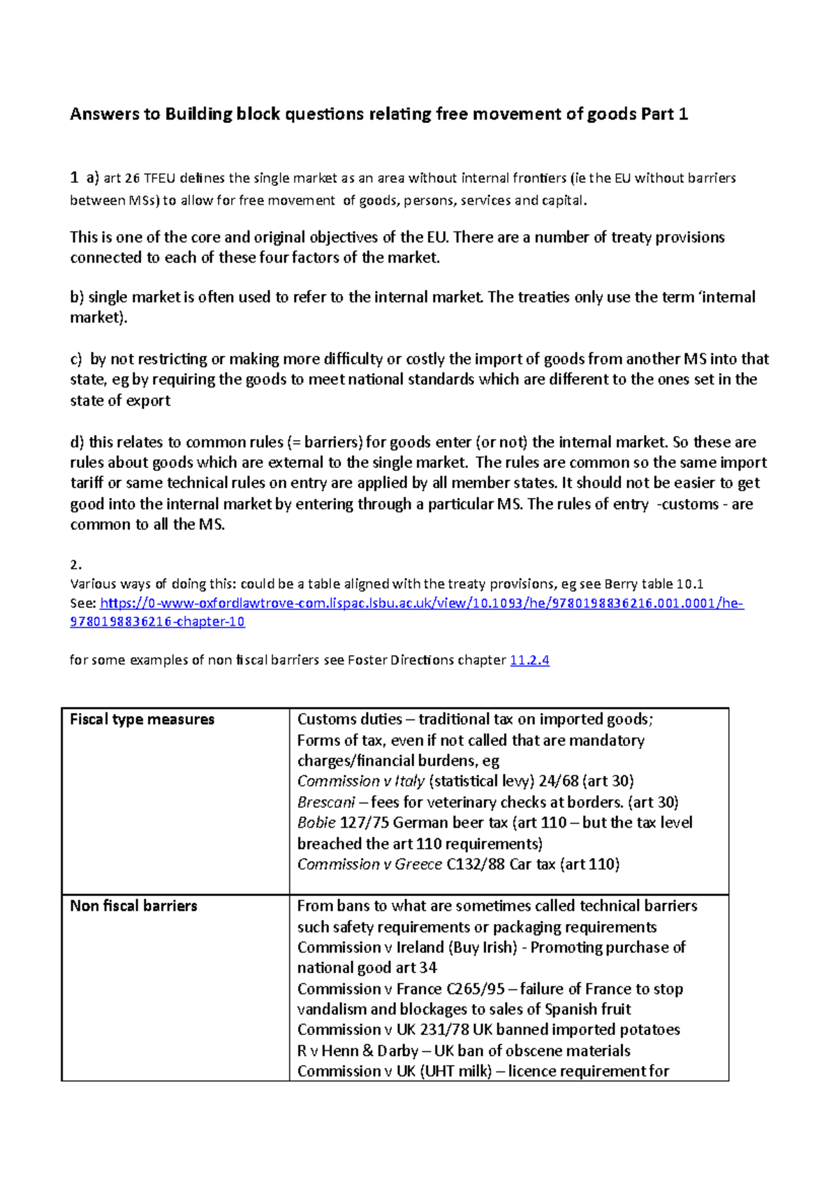 Building block goods Part 1 - Answers to Building block questions ...