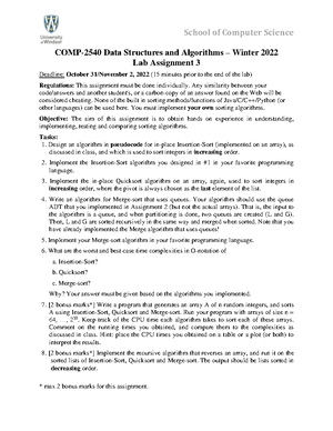 Lab Five COMP 2540 S21 - 5th Lab that was due during the summer semester - COMP 2540 - Studocu