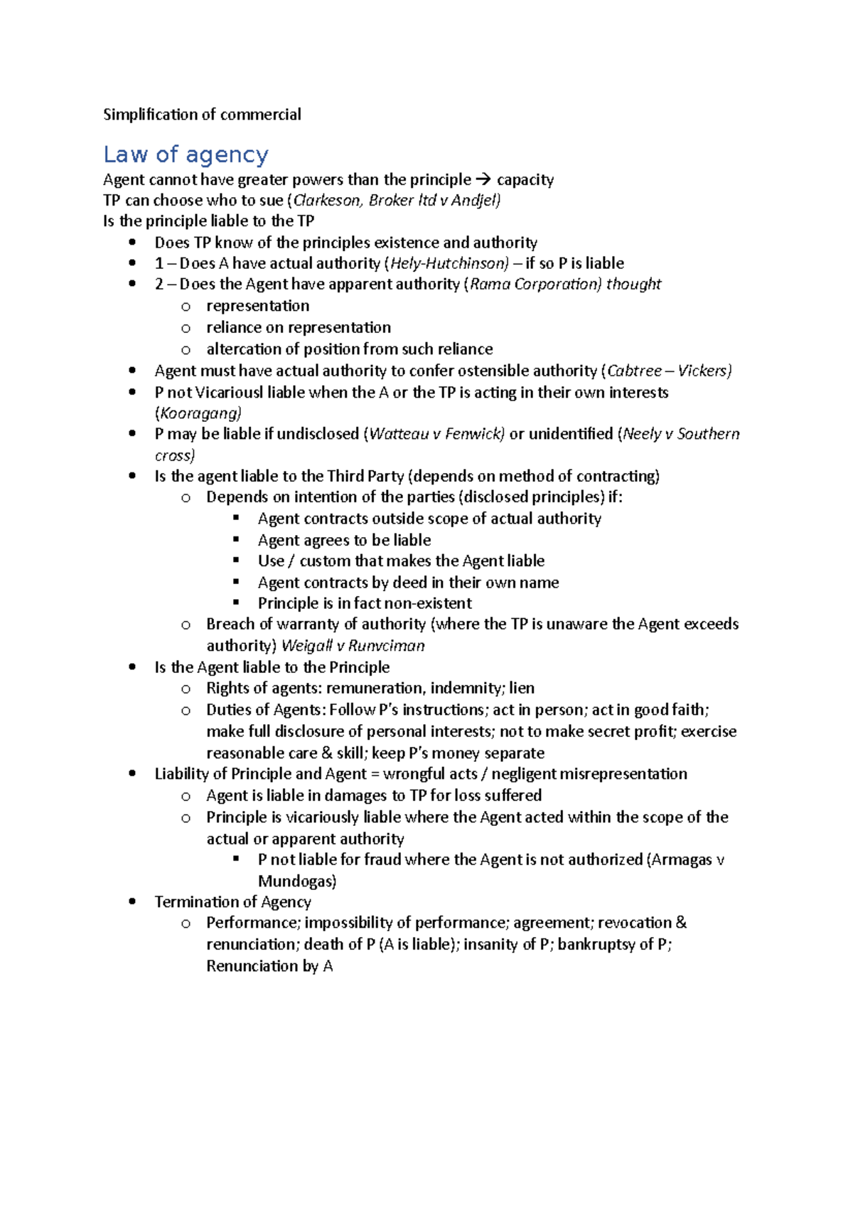 3. Simplification of Agency, Sale of Goods and Security Interests ...