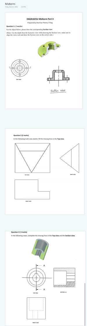 Homework 2 - Auxiliary and Section Views Winter 2023 V2 - Homework ...