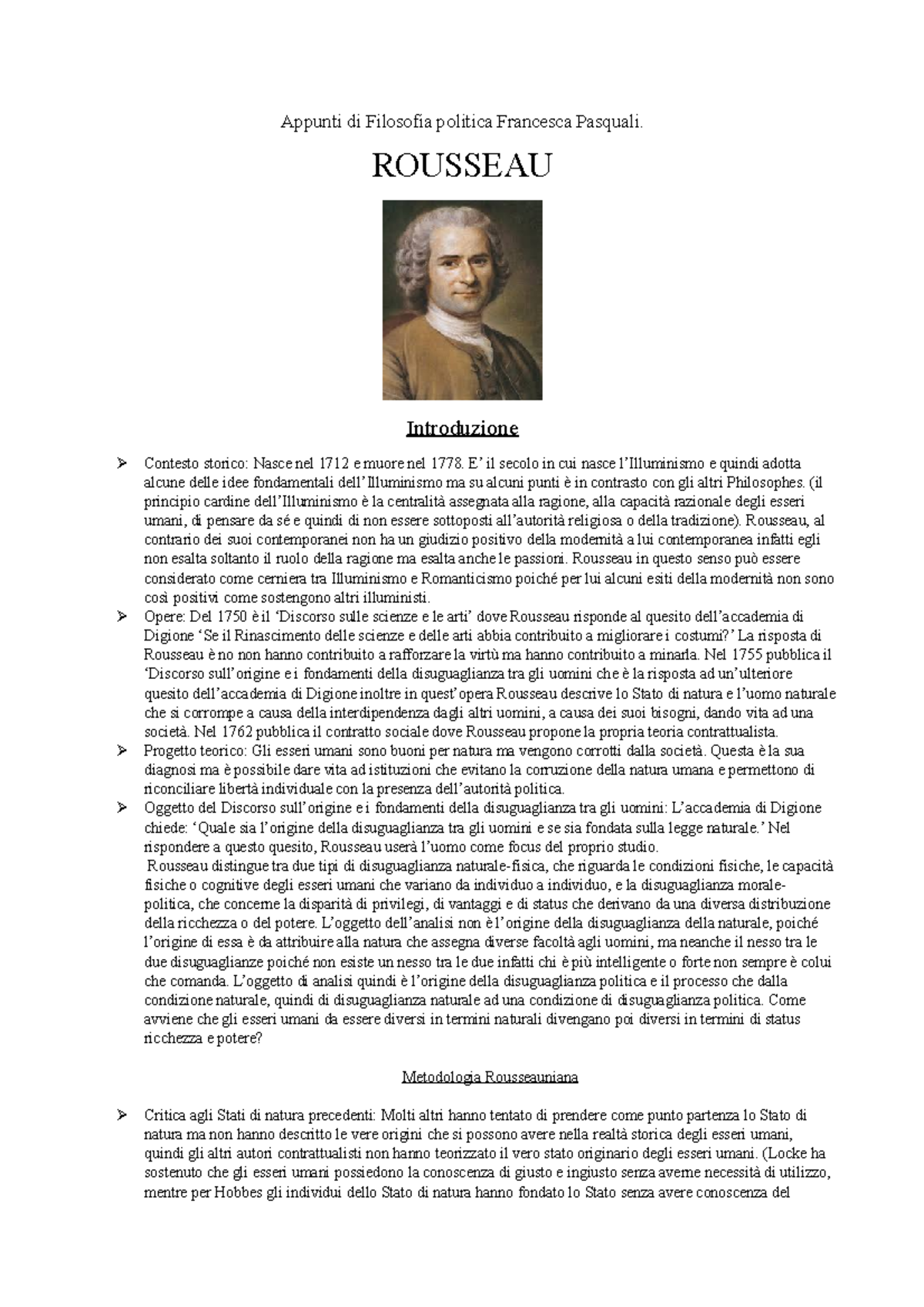 Rousseau, KANT Seconda Parte - Appunti di Filosofia politica Francesca ...