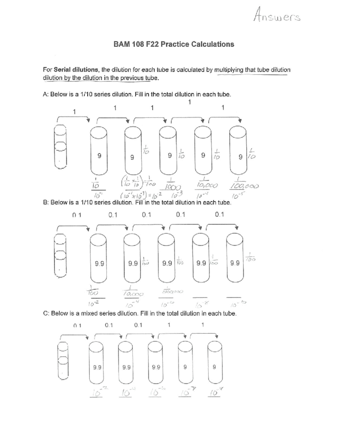 Calculation Answers 1 - BAM108 - Studocu