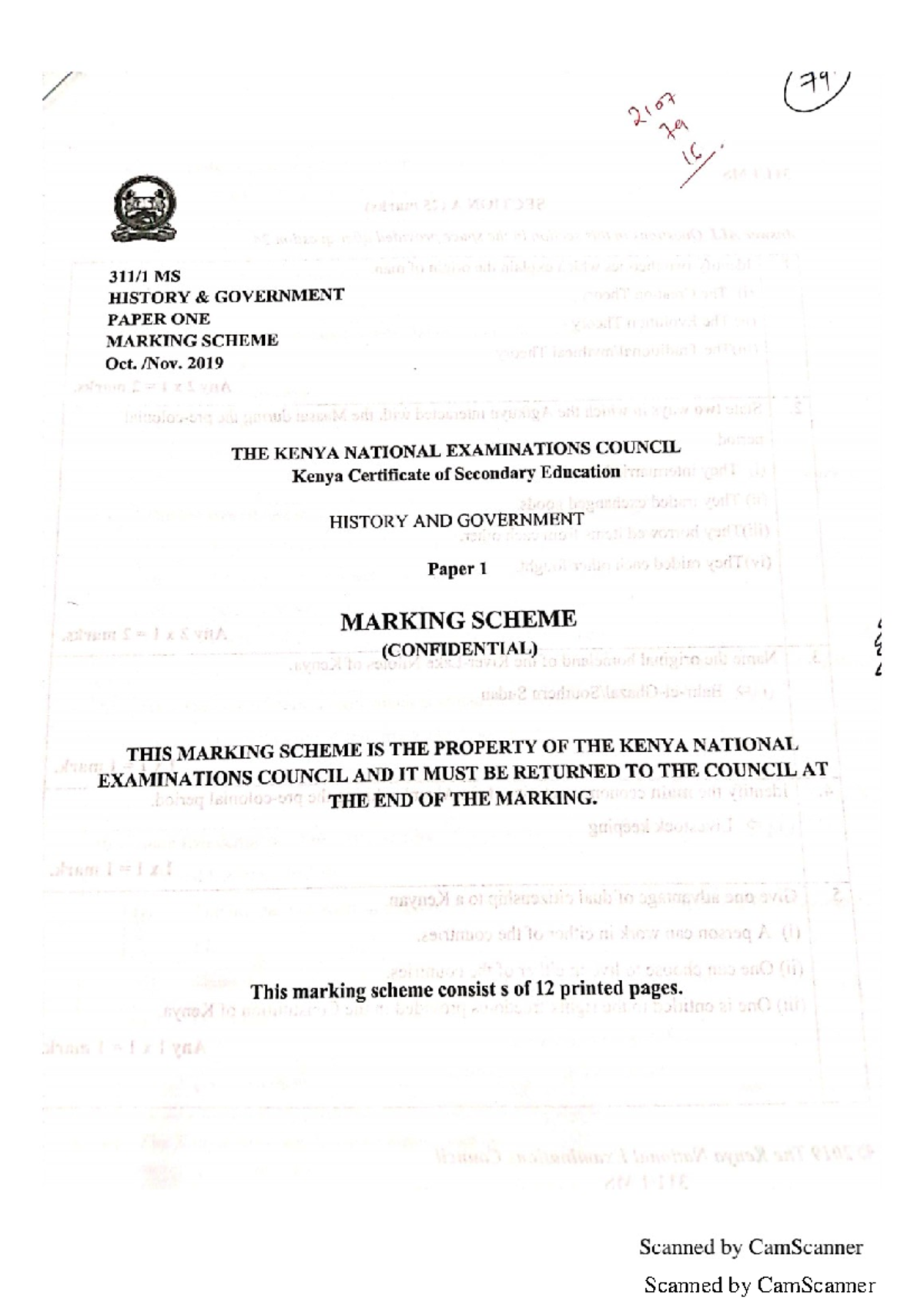 HIST P1 MS KCSE 2019 - KCSE - BUSINESS MANAGEMENT - Studocu