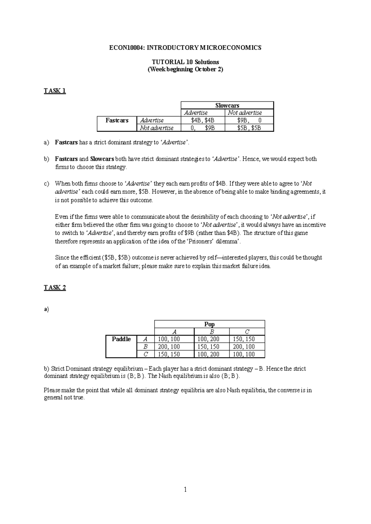 W10 Tutorial Solutions and Explanations for Better Understanding - 1 ...