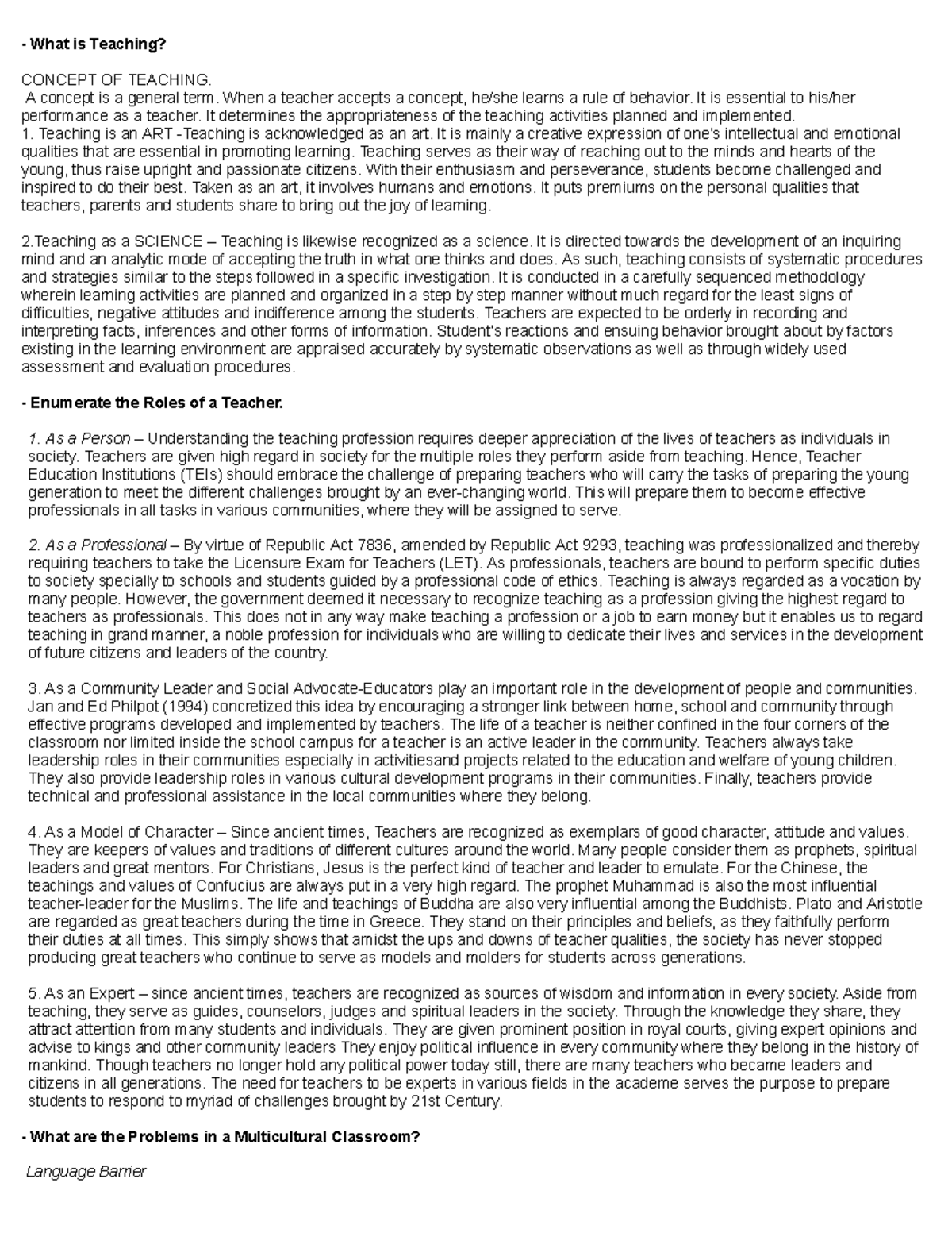 Teaching module - What is teacging - What is Teaching? CONCEPT OF ...