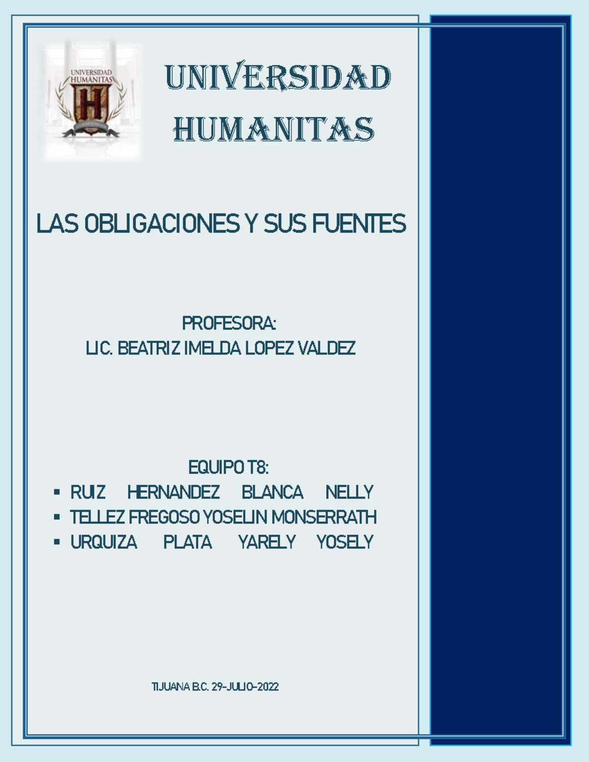 Tarea 3. Tercer Trimestre LAS Obligaciones Y SUS Fuentes - UNIVERSIDAD ...