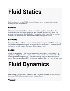 Fluid Mechanics 1-2 - Units 1 and 2 - Introduction to Fluid Mechanics ...
