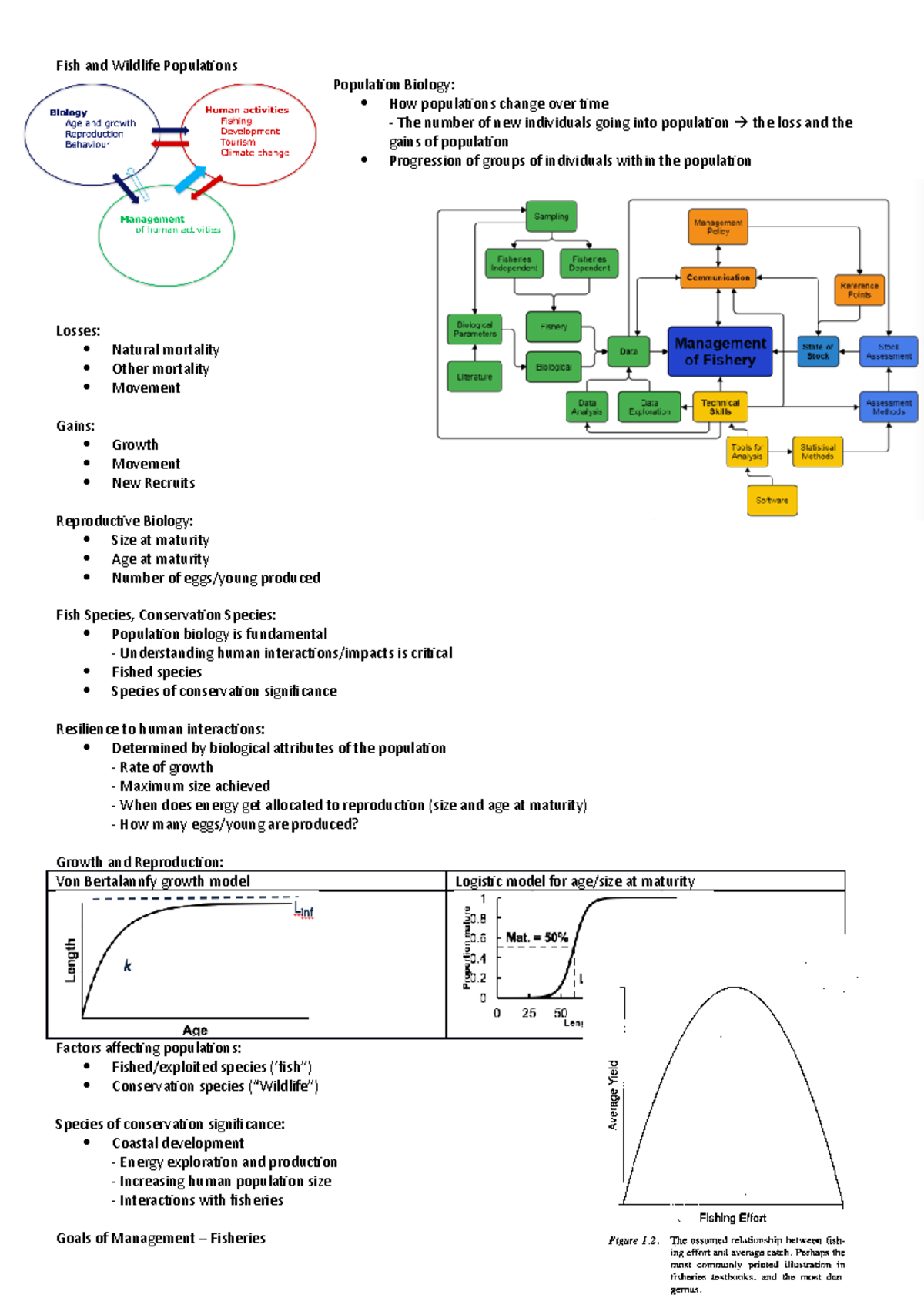 EXAM Notes - Fish and Wildlife Populations Population Biology: How ...