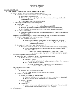 Con Law Outline-2 - Outline - Constitutional Law Outline Judicial ...