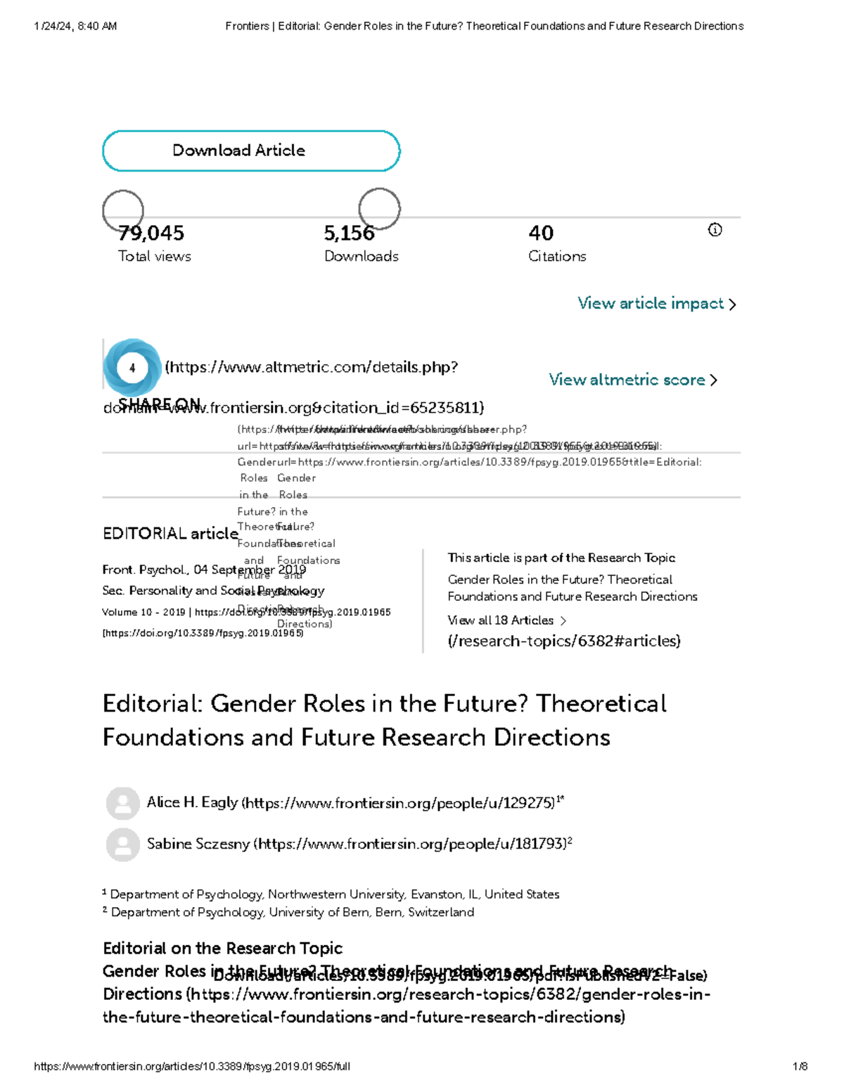 Gender Roles in the Future - View article impact SHARE ON EDITORIAL ...