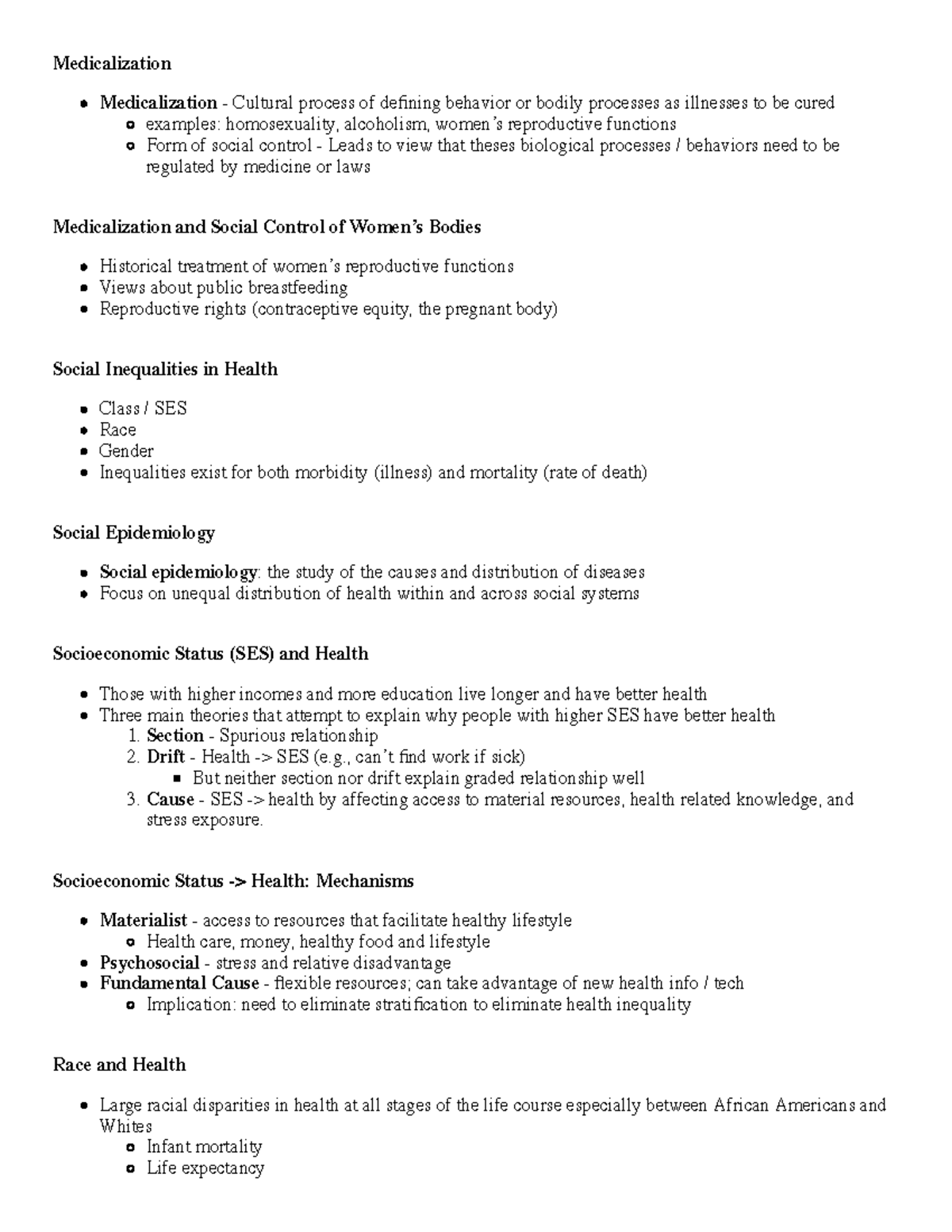 Week15 - SOC 100 Introductory Sociology week 15 lecture notes ...