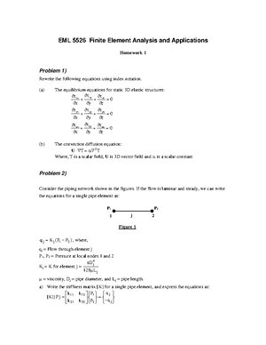 Fehwk 2 - Homework 2 of Finite Element Analysis - EML 5526 Finite Element Analysis and ...