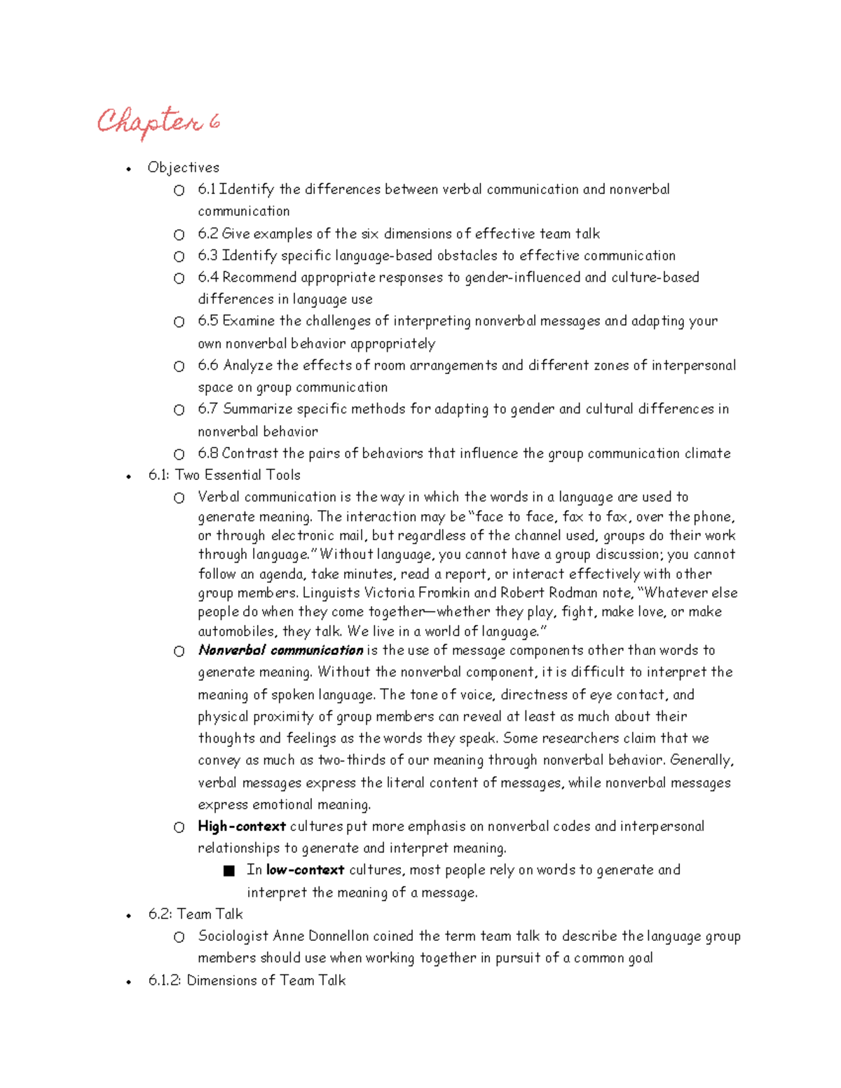 Chapter 6 - CH6 - Chapter 6 Objectives 6 Identify the differences ...
