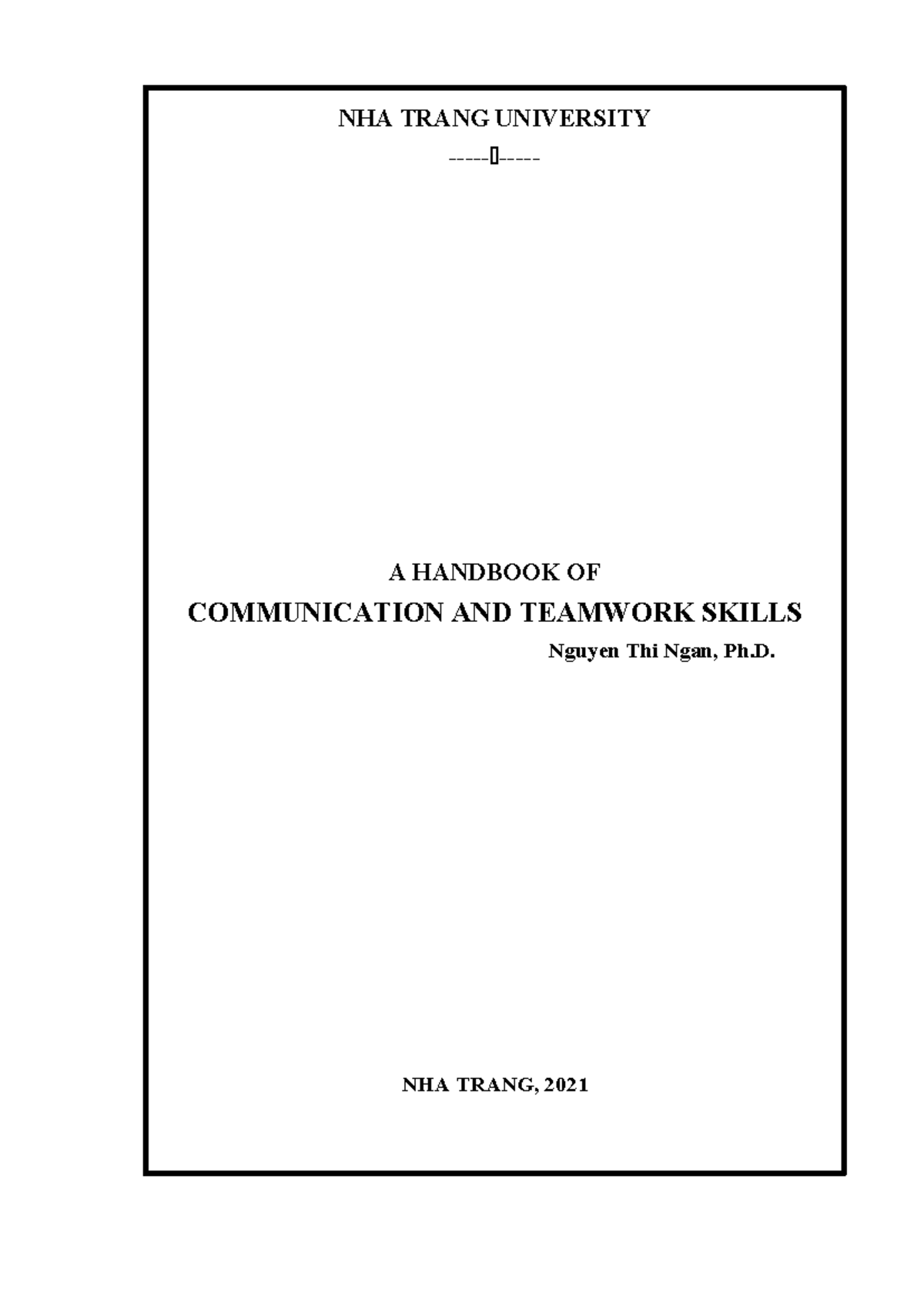 Handbook of Communication and teamwork skills -Final August 2021 - NHA ...