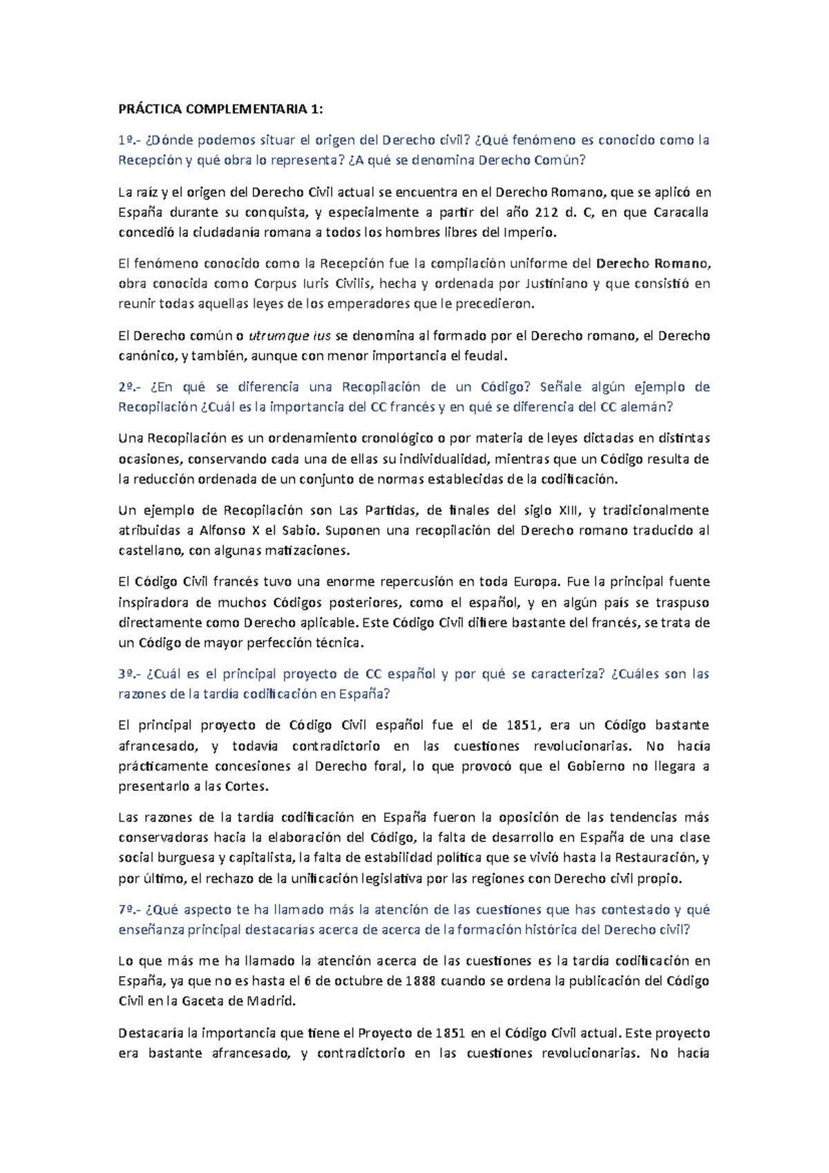 Práctica Complementaria 1 - PRÁCTICA COMPLEMENTARIA 1: 1º.- ¿Dónde podemos situar el origen del ...