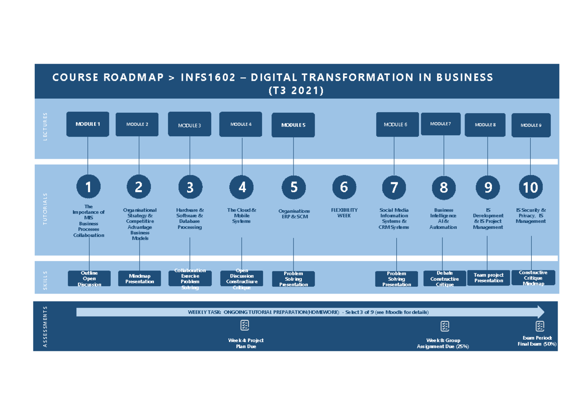 Course Roadmap - INFS1602 - UNSW Sydney - Studocu