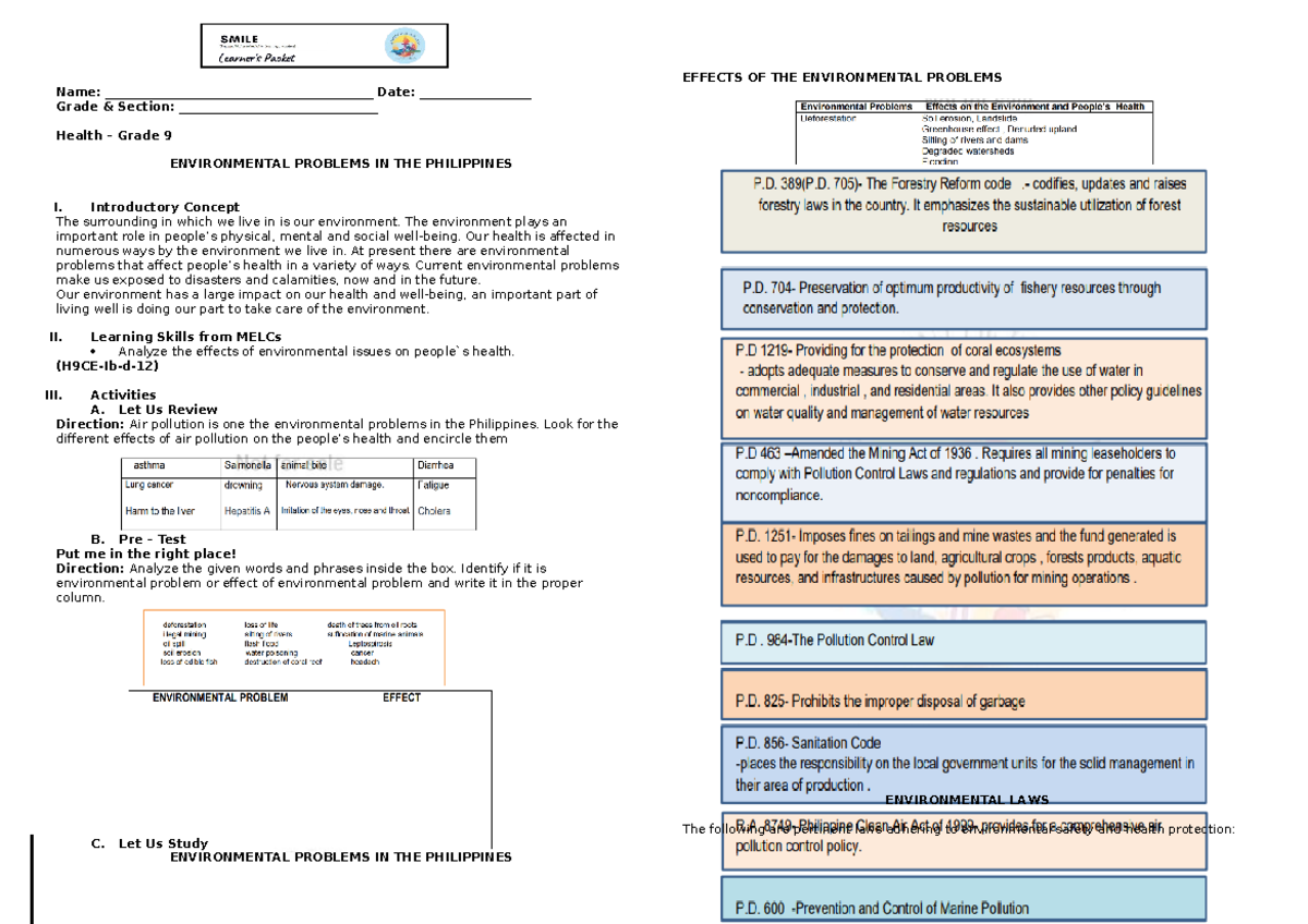 Health W4 - SELF-LEARNING MODULES - Name ...