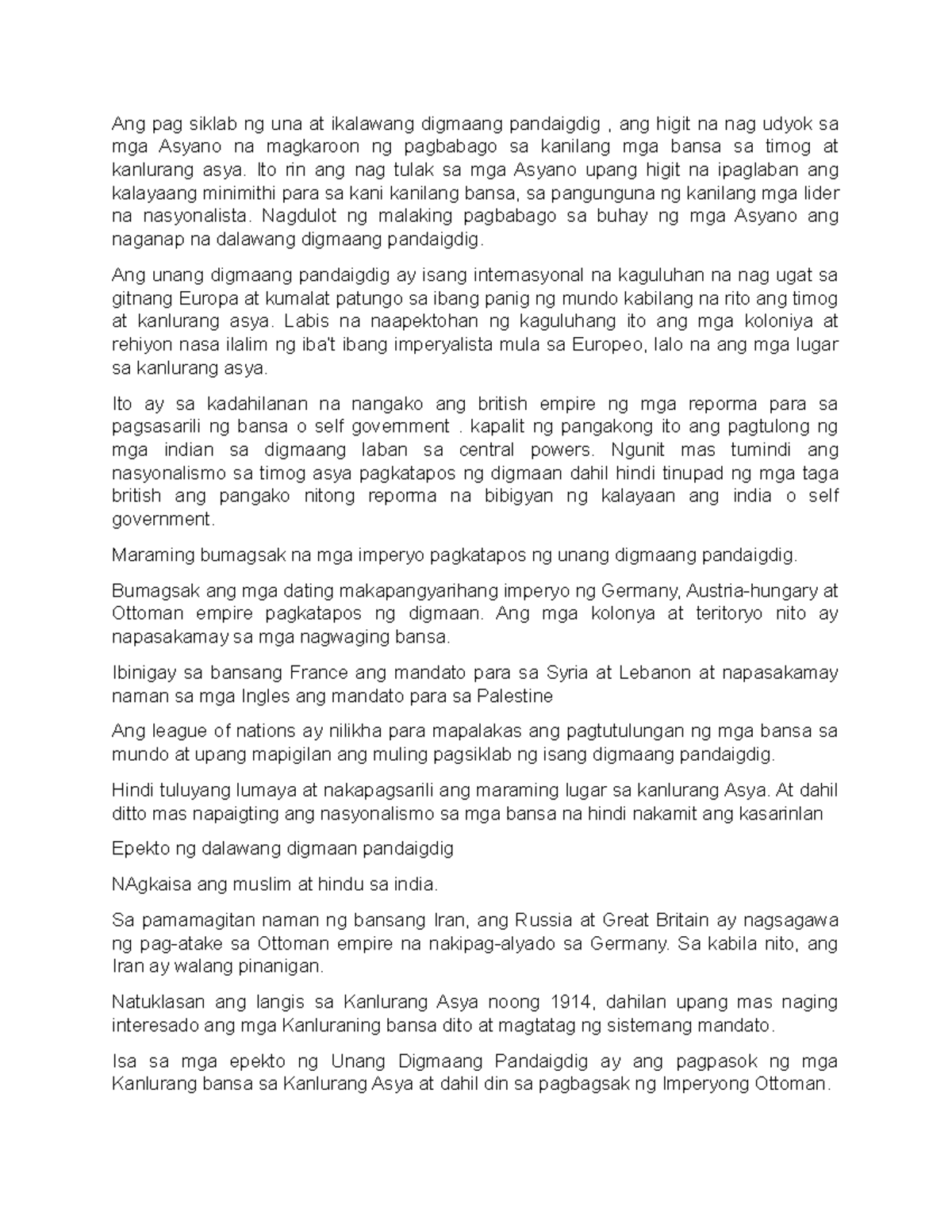 Copy 2 - Script para sa reporting - Ang pag siklab ng una at ikalawang ...