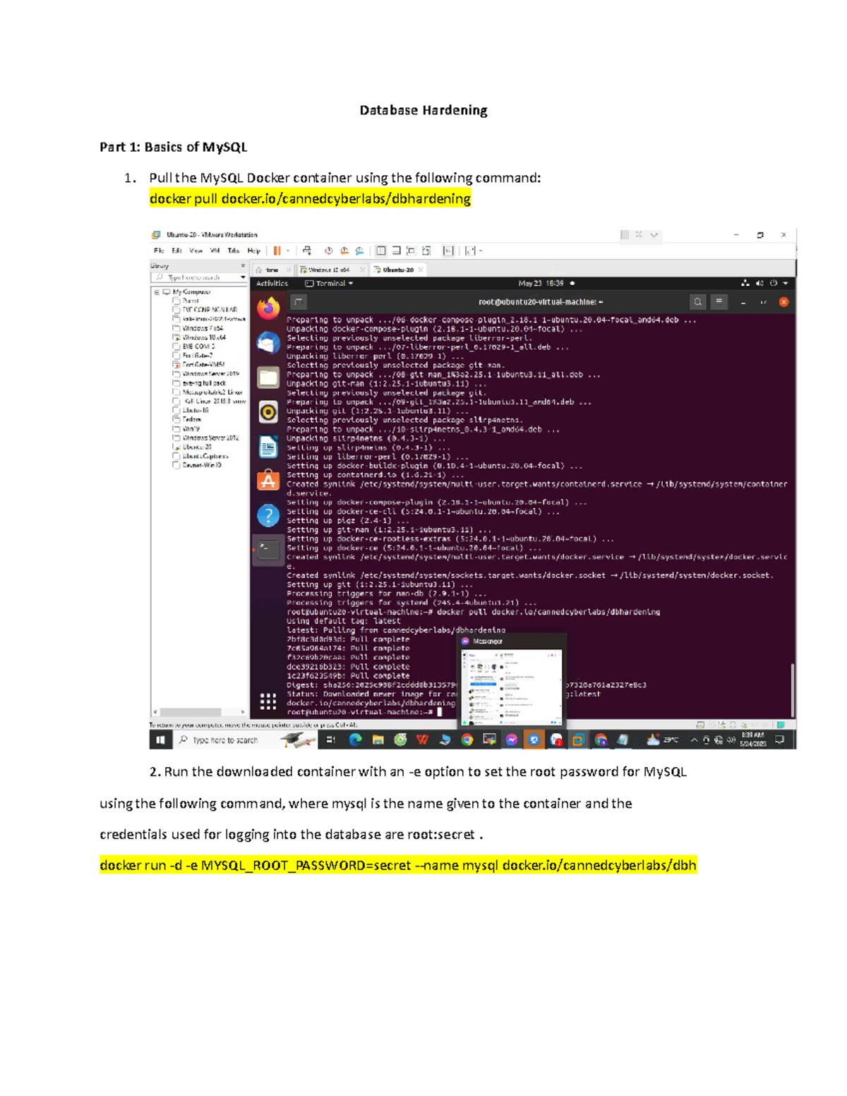 DBS401-Activity 2-Hai - Database Hardening Part 1: Basics of MySQL 1 ...