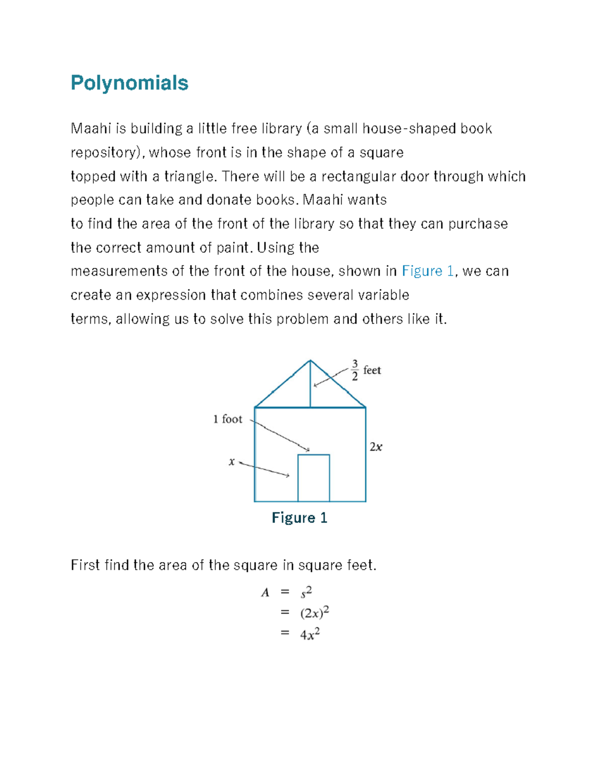 Polynomials - Polynomials Maahi is building a little free library (a ...