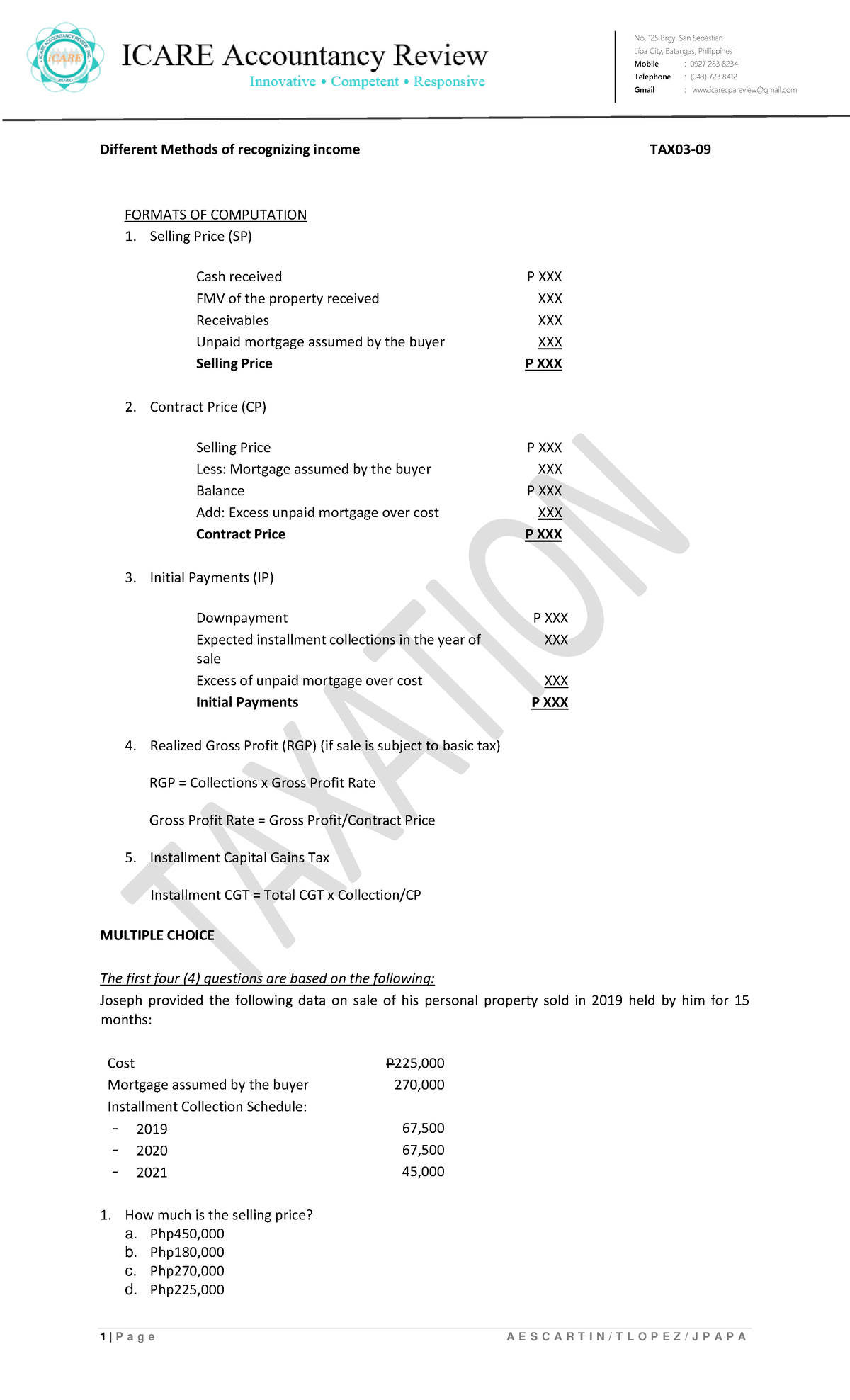 tax-03-09-methods-of-recognizing-income-encrypted-1-p-a-g-e-a-e-s-c