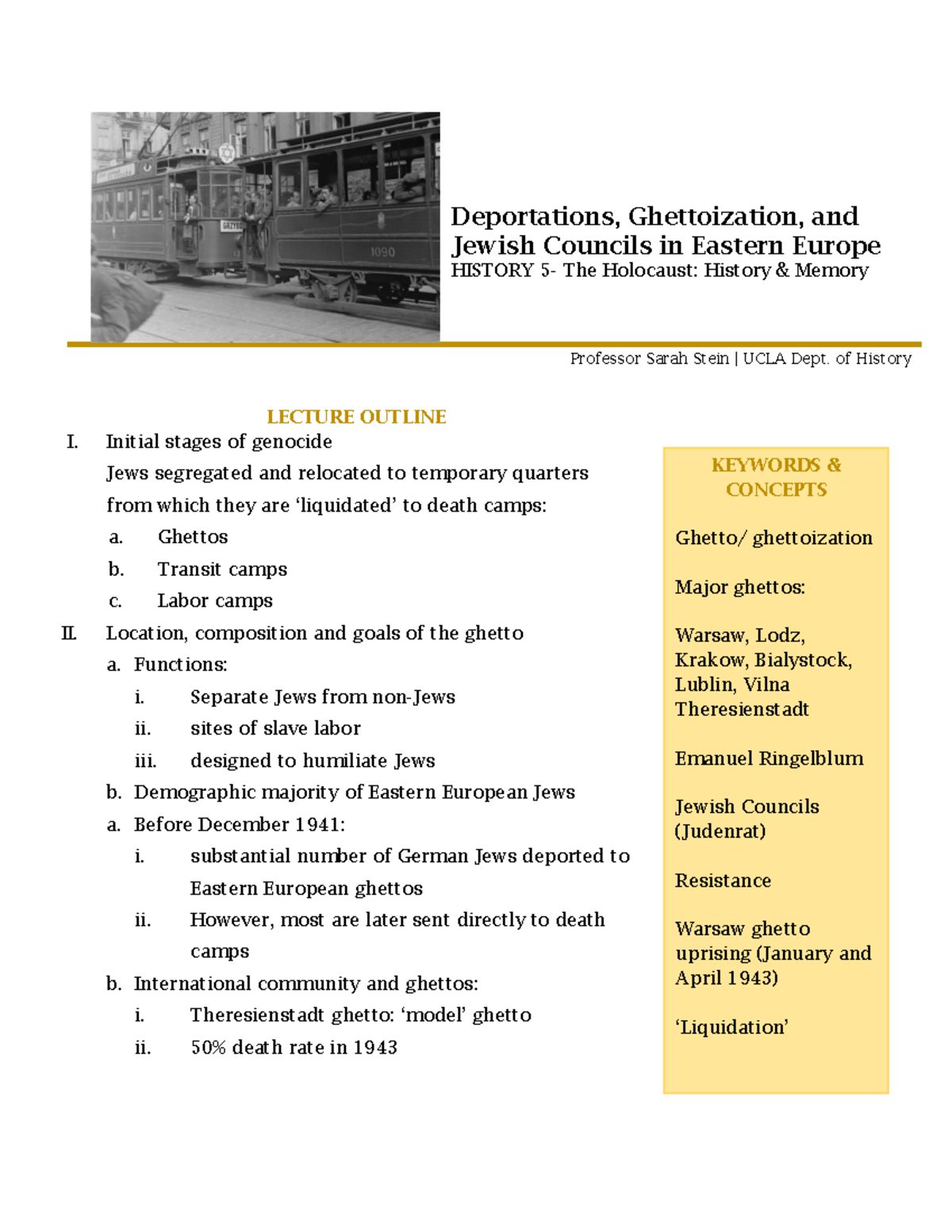 HIST 5- Deportations, Ghettoization - Warning: TT: undefined function ...