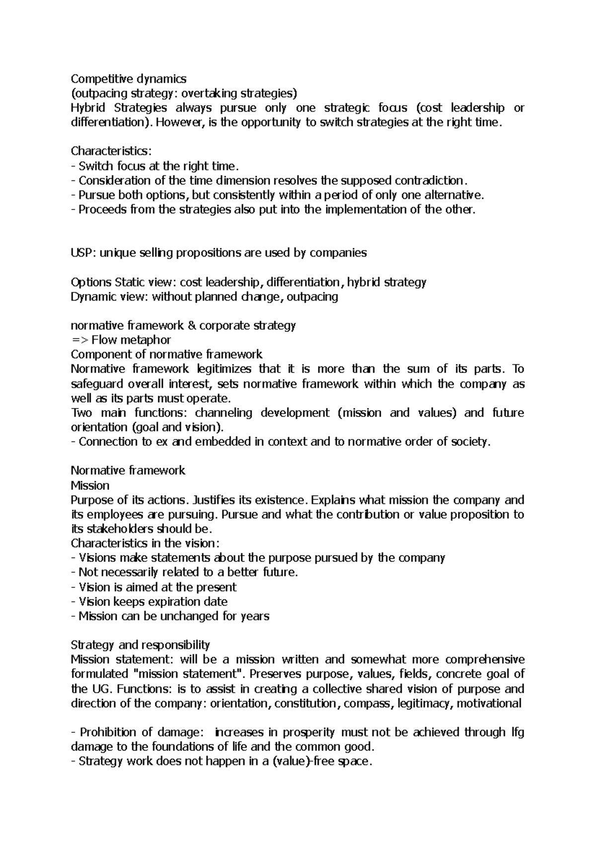 Competitive dynamics - Management Notes - Competitive dynamics ...