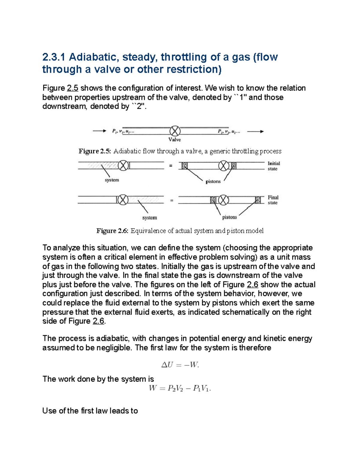 Lecture 4 - 2.3 Adiabatic, steady, throttling of a gas (flow through a ...