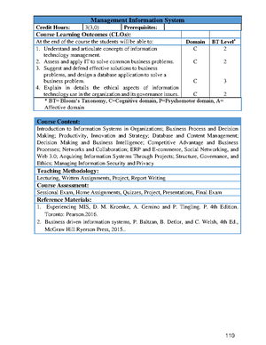 Management Information System Case Study - Instructor: M Zunnurain ...